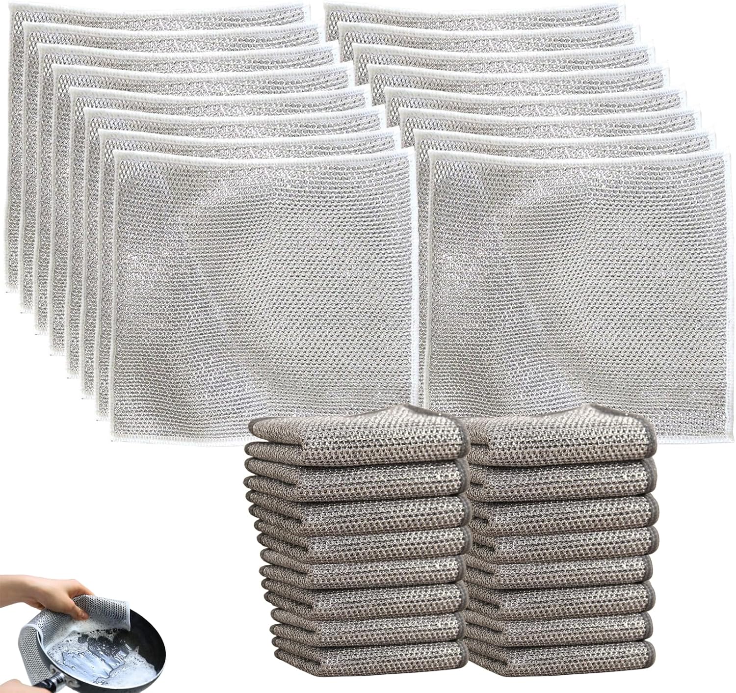 16Pcs Monolayer And Bilayer Multipurpose Dishwashing Rags for Wet and ...