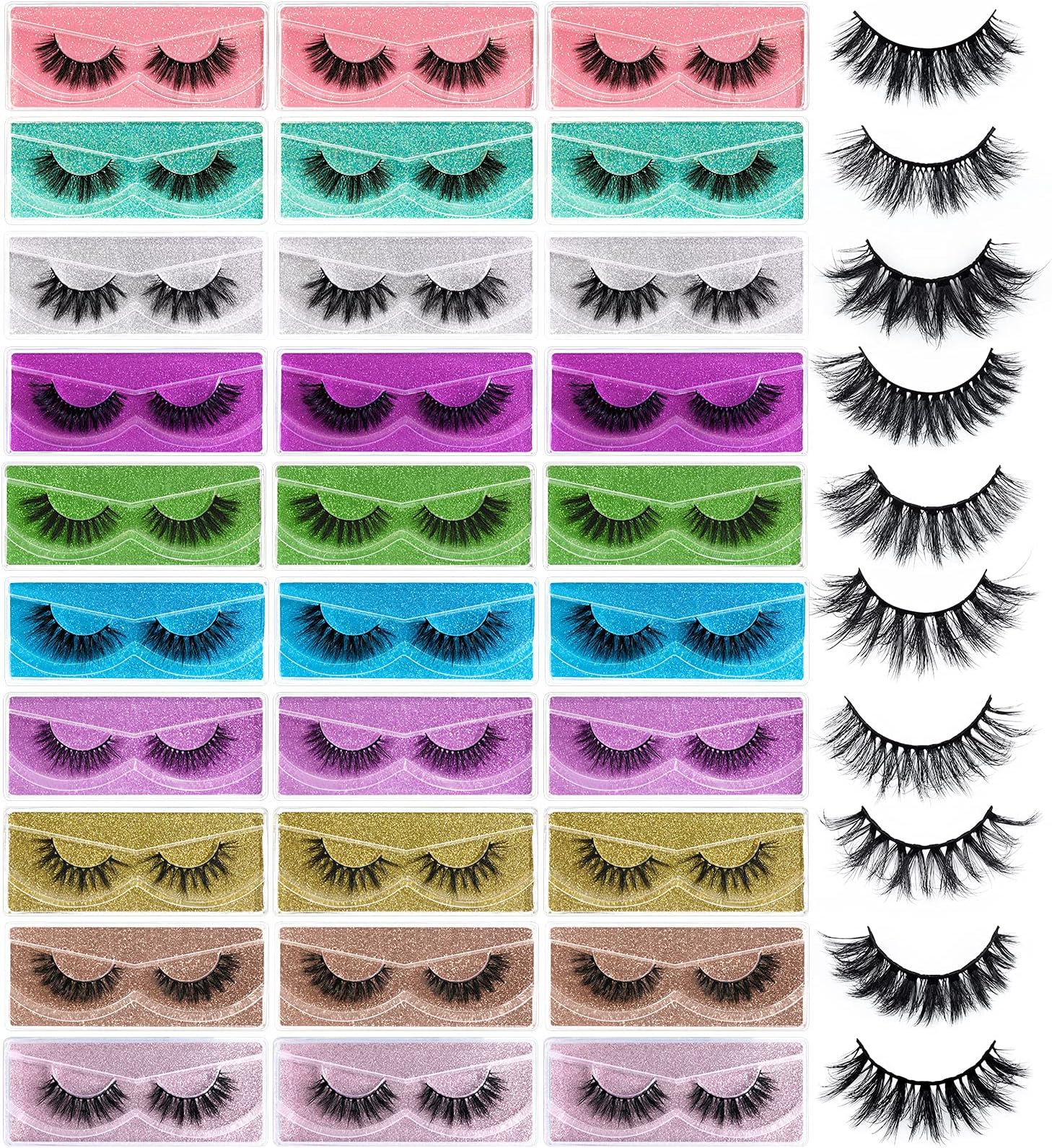 Amazon.com : Mink Lashes bulk MIKIWI 6 Styles 30 Pack, 3D Mink Lashes ...