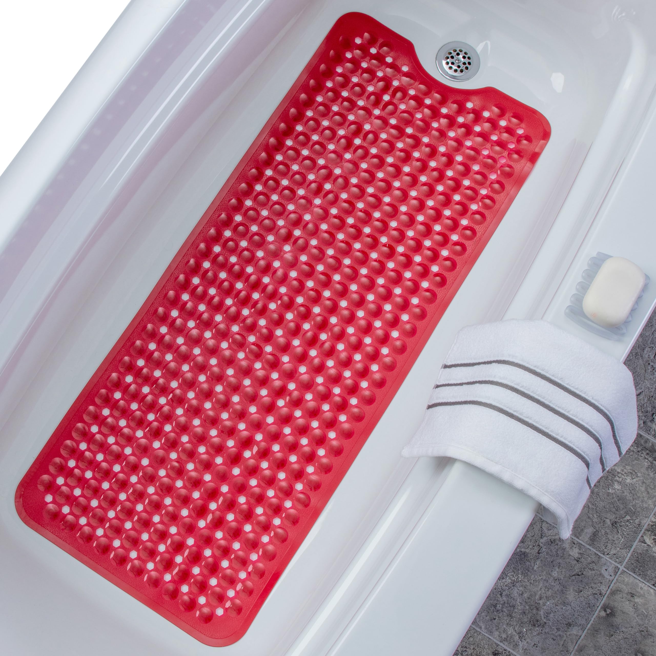 Amazon.com: SlipX Solutions Power Grip Extra Long Bath Tub & Shower Mat ...