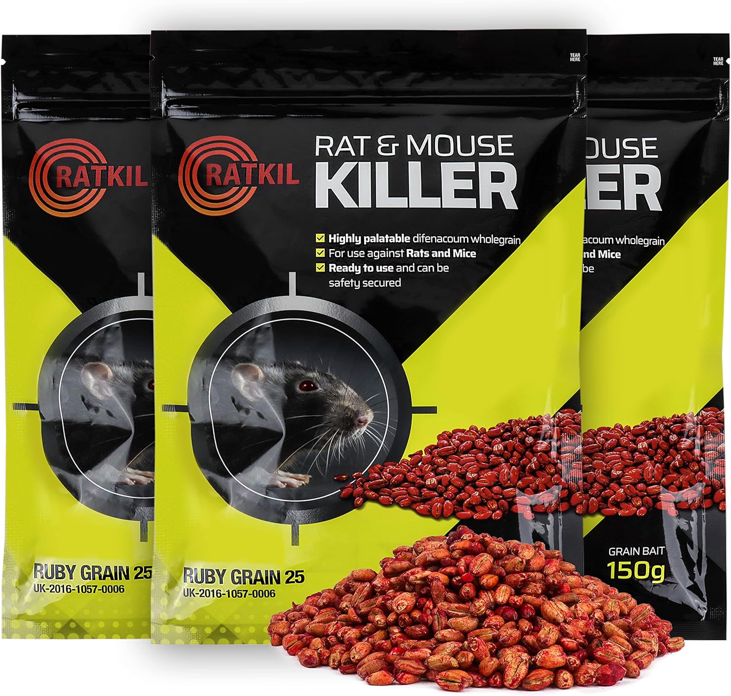 Ratkil Rat & Mouse Killer Poison Grain (18 x25g) Strongest Maximum ...