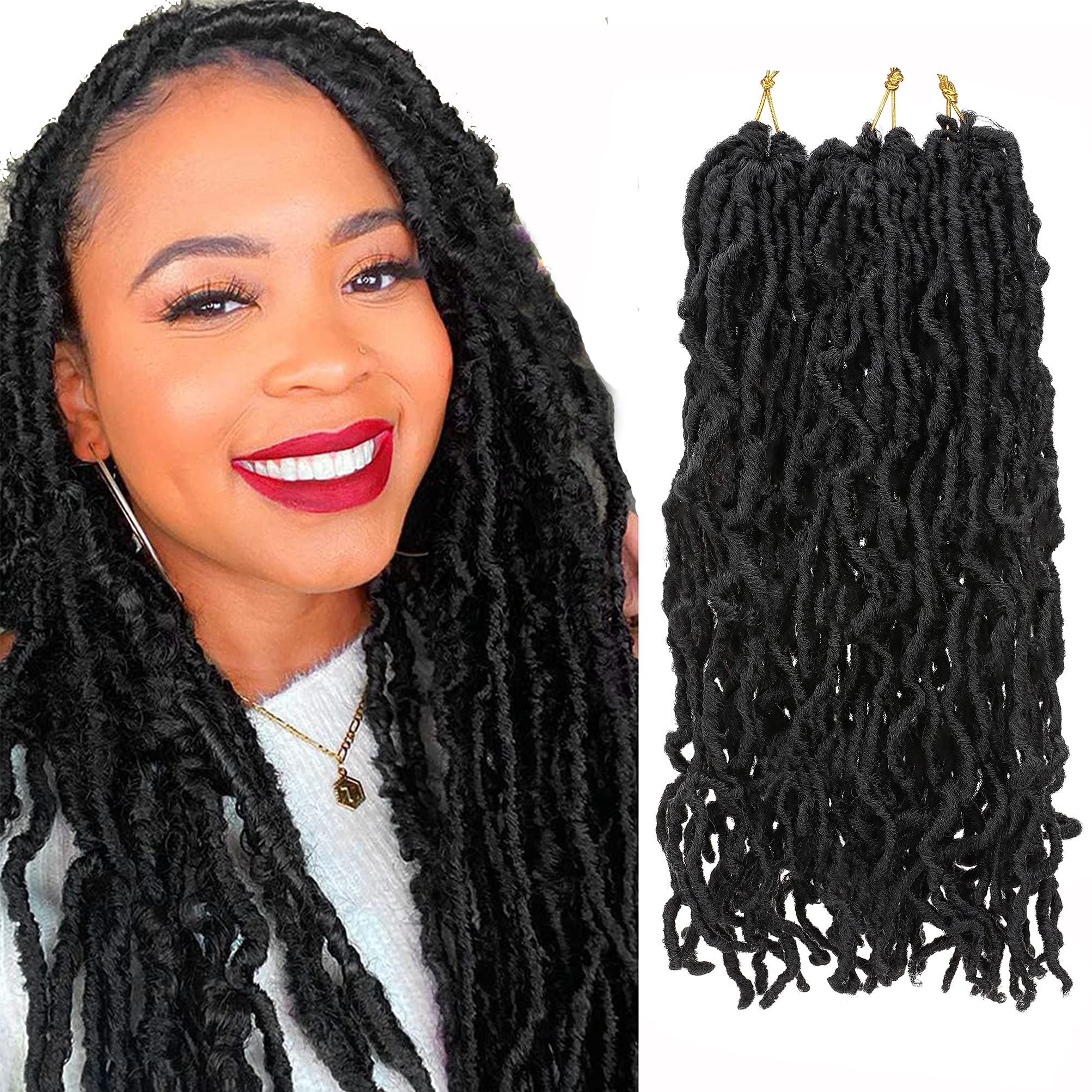 18 Inch Faux Locs Crochet Hair 6 Packs 90g Nu | Desertcart GB