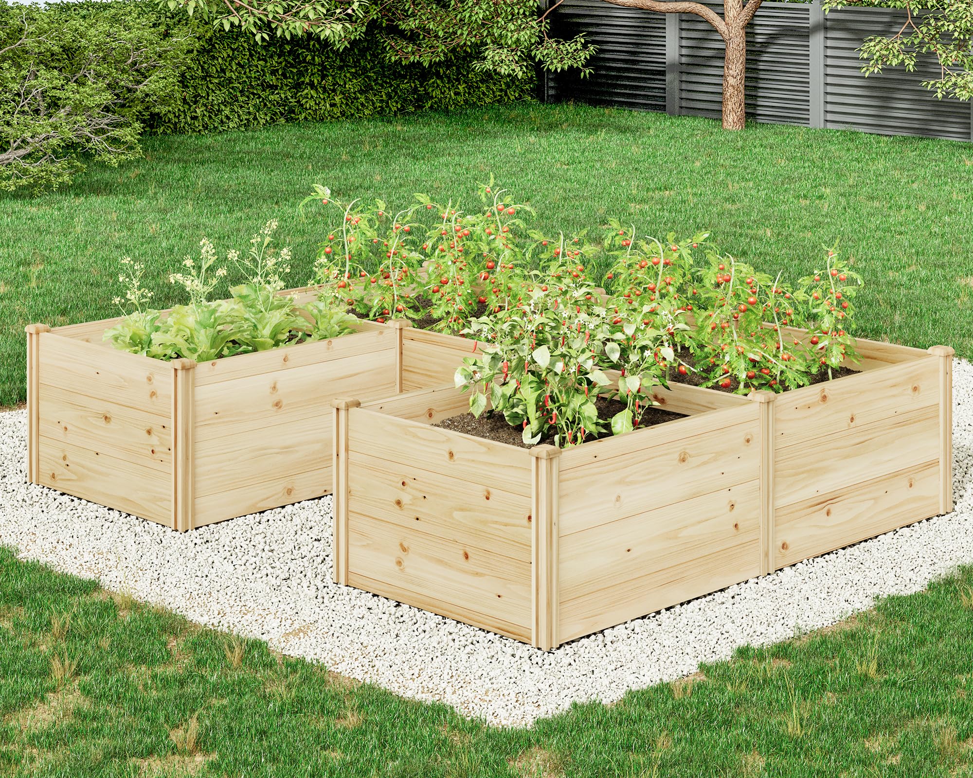 Amazon.com: AMERLIFE U-Shaped Raised Garden Bed, 7.5Wx6Dx1.6H Free ...