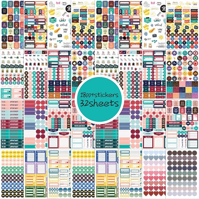 1840+ Planner Stickers, MaehSab Monthly Stickers with Different Theme ...