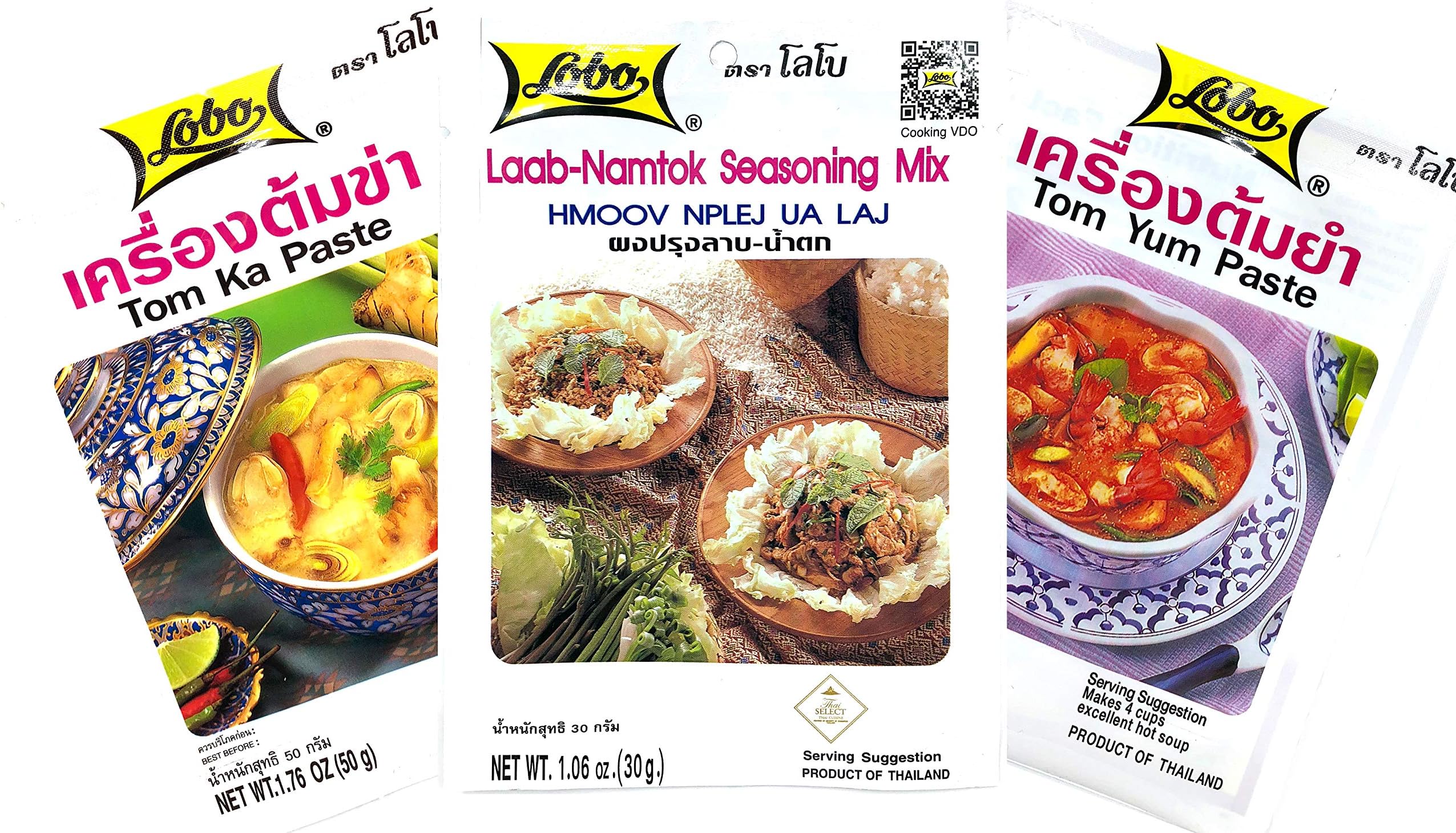 Amazon.com : LOBO Thai Food Sampler 3 Packs (Tom Yum Paste, Tom Ka ...