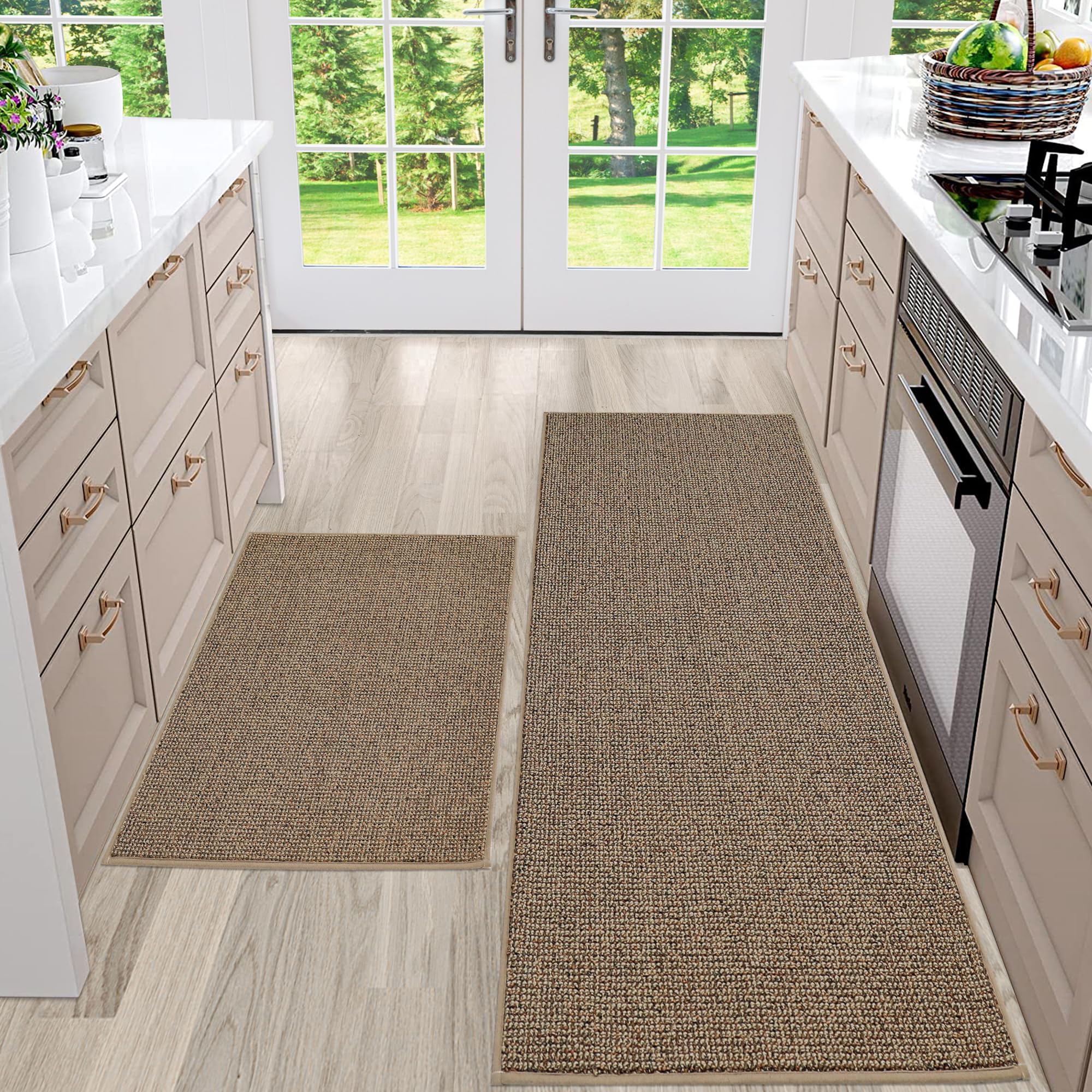 Amazon.com: BEQHAUSE Kitchen Rugs and Mats 2PCS, Non-Slip Kitchen Mats ...
