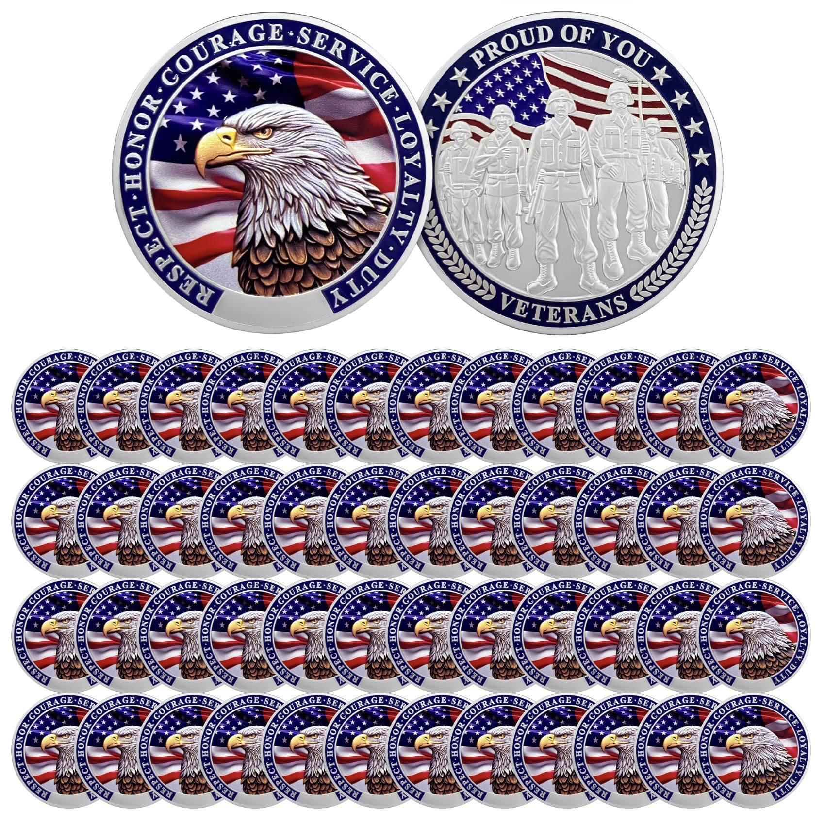 Amazon.com : ASmileIndeep Military Challenge Coins - 50 Pcs Nation's ...
