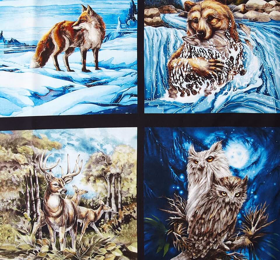 Amazon.com: wildlife fabric panels for quilting