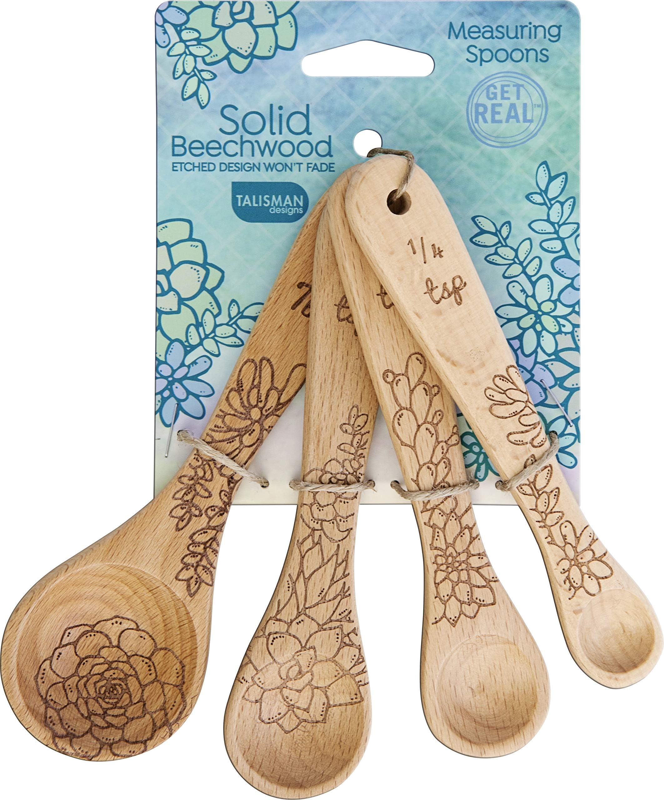 Amazon.com: Talisman Designs Laser Etched Beechwood Measuring Spoons ...