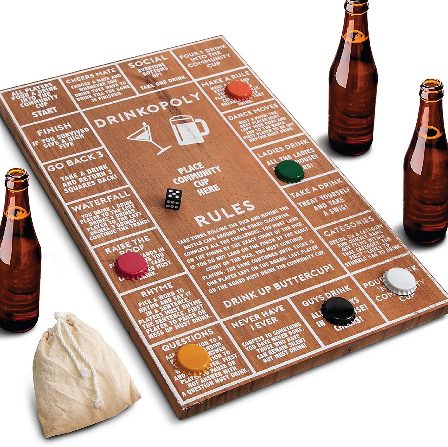 Amazon.com: Hammer + Axe Drinkopoly Game for Adults, Fun Drinking Games ...