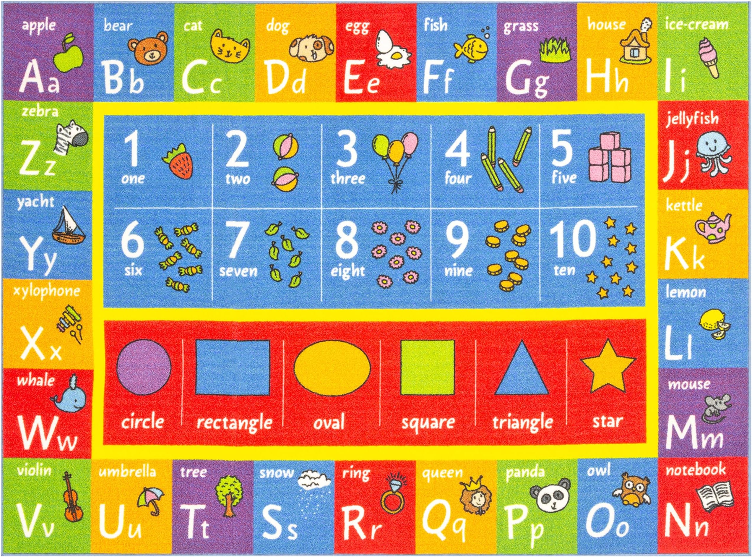 Amazon.com: HOMORE Kids Educational Rug, 6x9 Kids Collection Area Rug ...