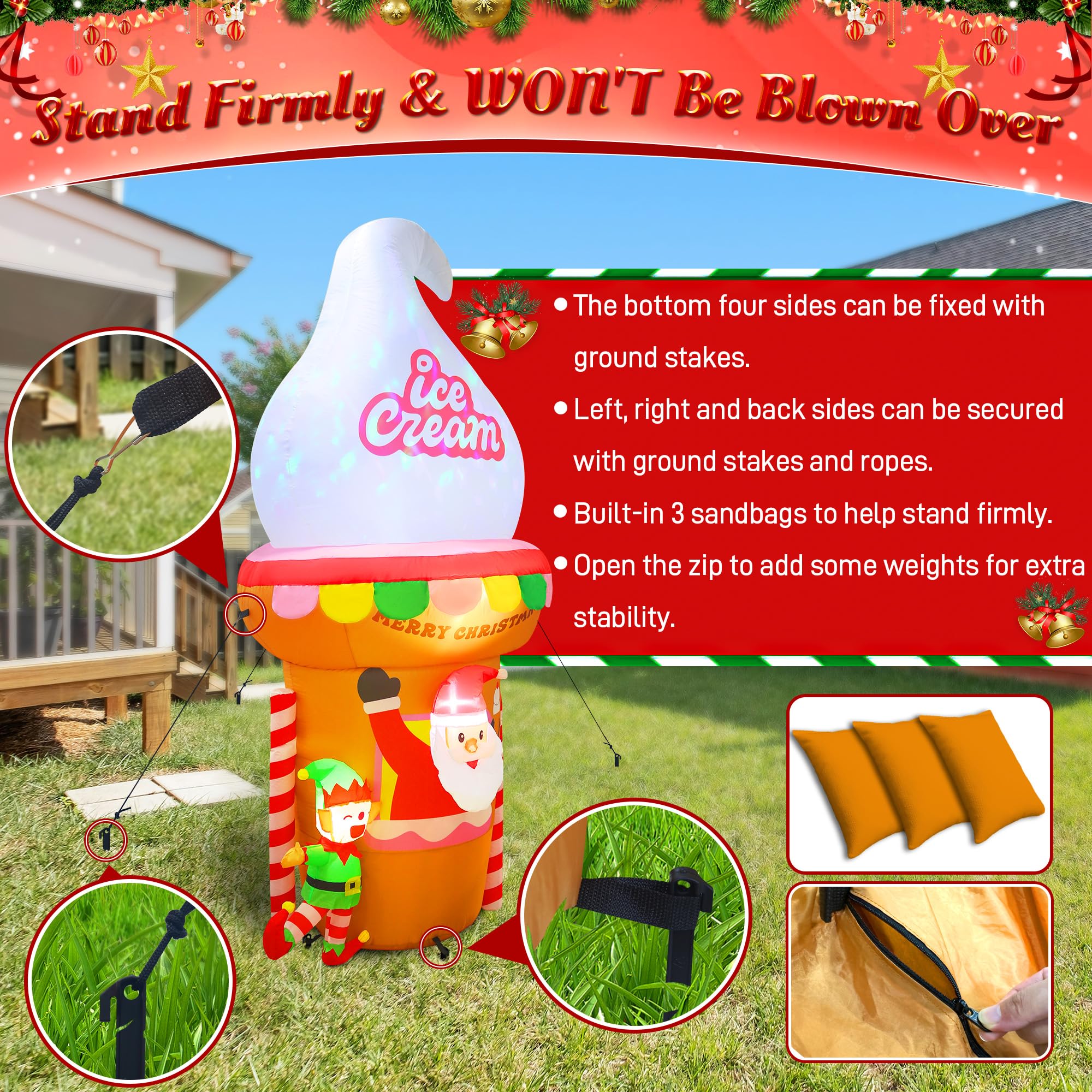 Snapklik.com : 7.2 FT Giant Christmas Inflatable Outdoor Decoration ...