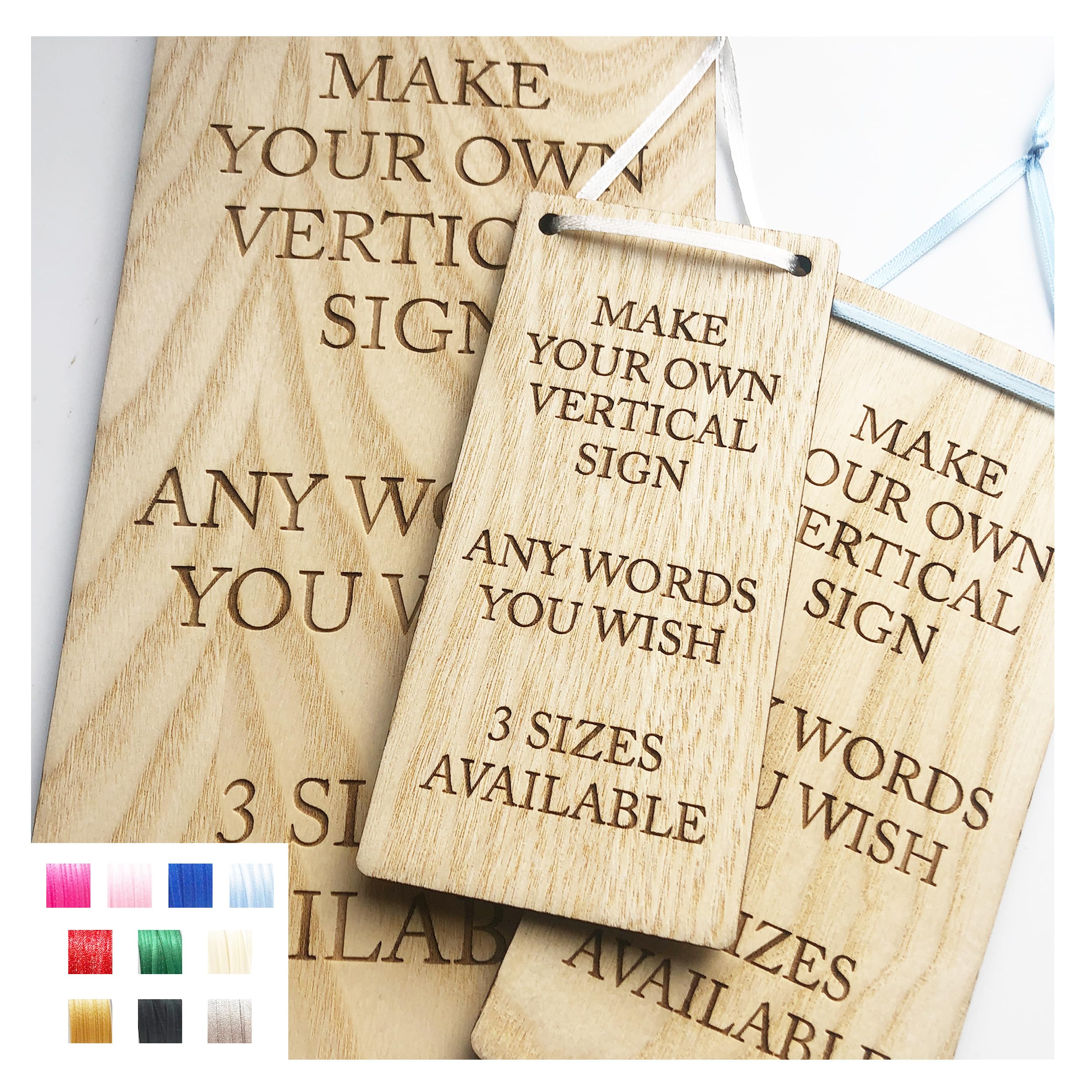 Vertical Personalised Shabby Wooden Rectangle Sign Custom Bespoke Made ...