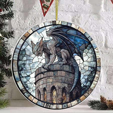 Amazon.com: 365CUSGIFTS Gargoyle Stained Glass Ornament, Christmas ...