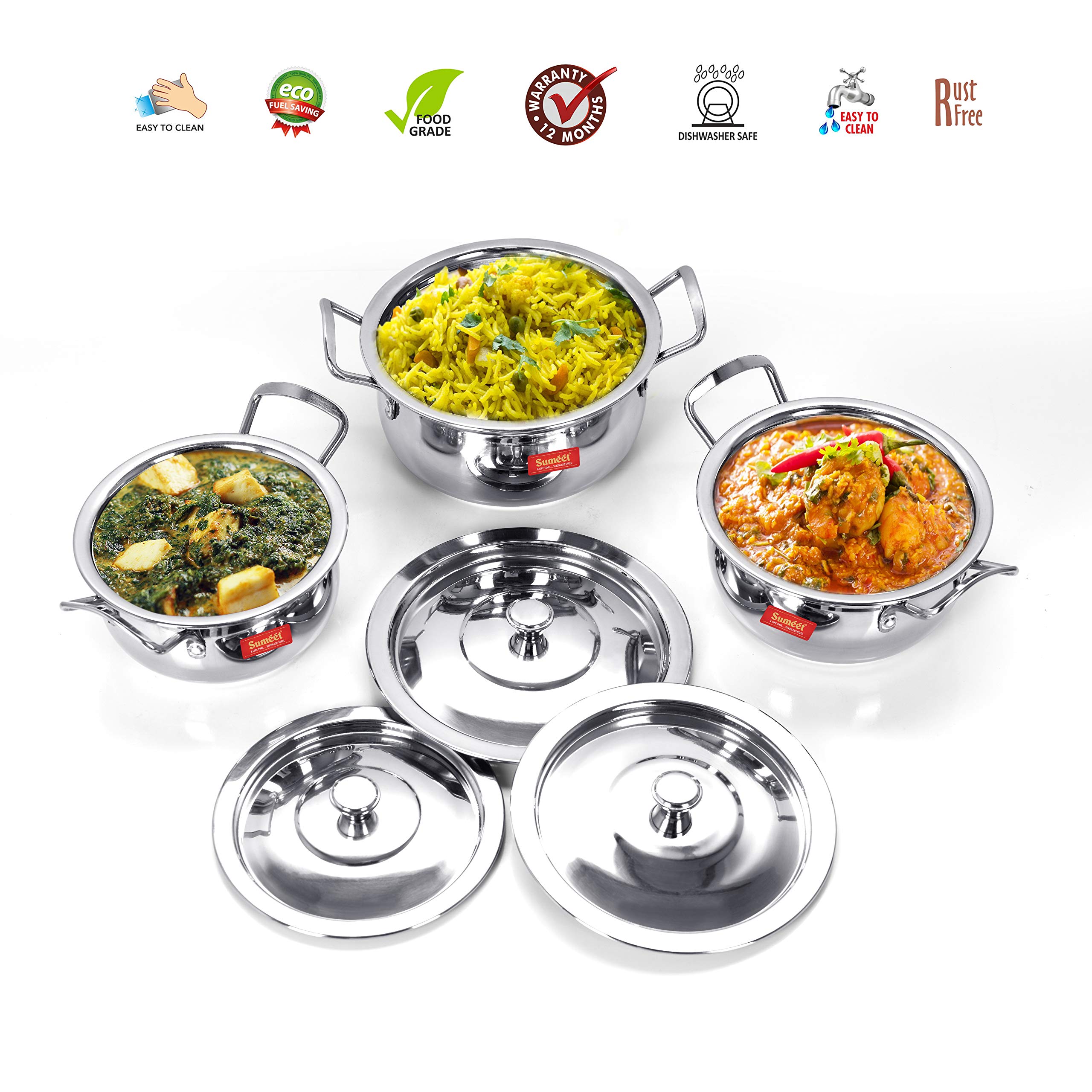 Snapklik.com : Sumeet Induction And Gas Stove Friendly Stainless Steel ...