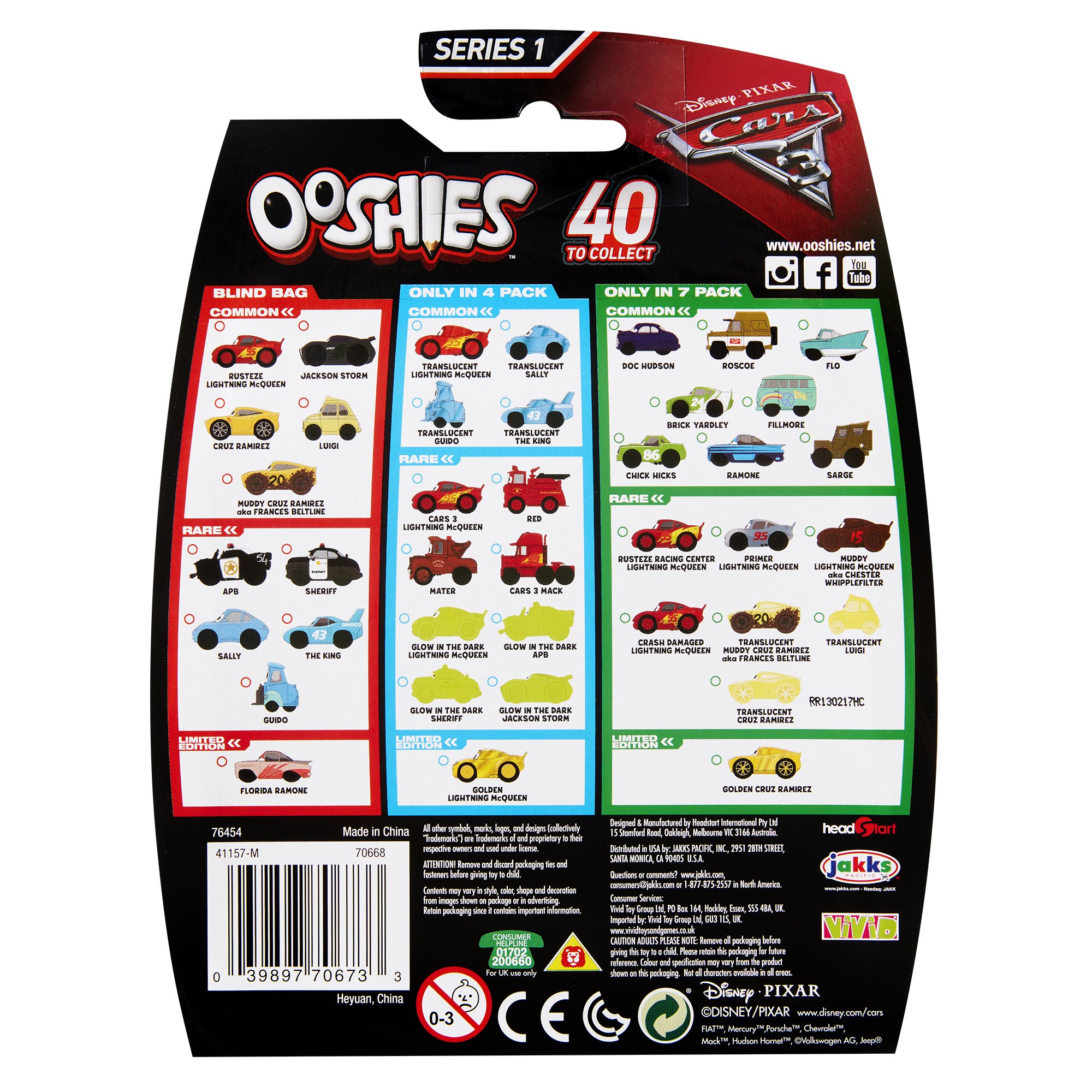 Ooshies Set 2 "Disney Cars 3 Series 1" Action Figure (4 Pack) Pencil ...