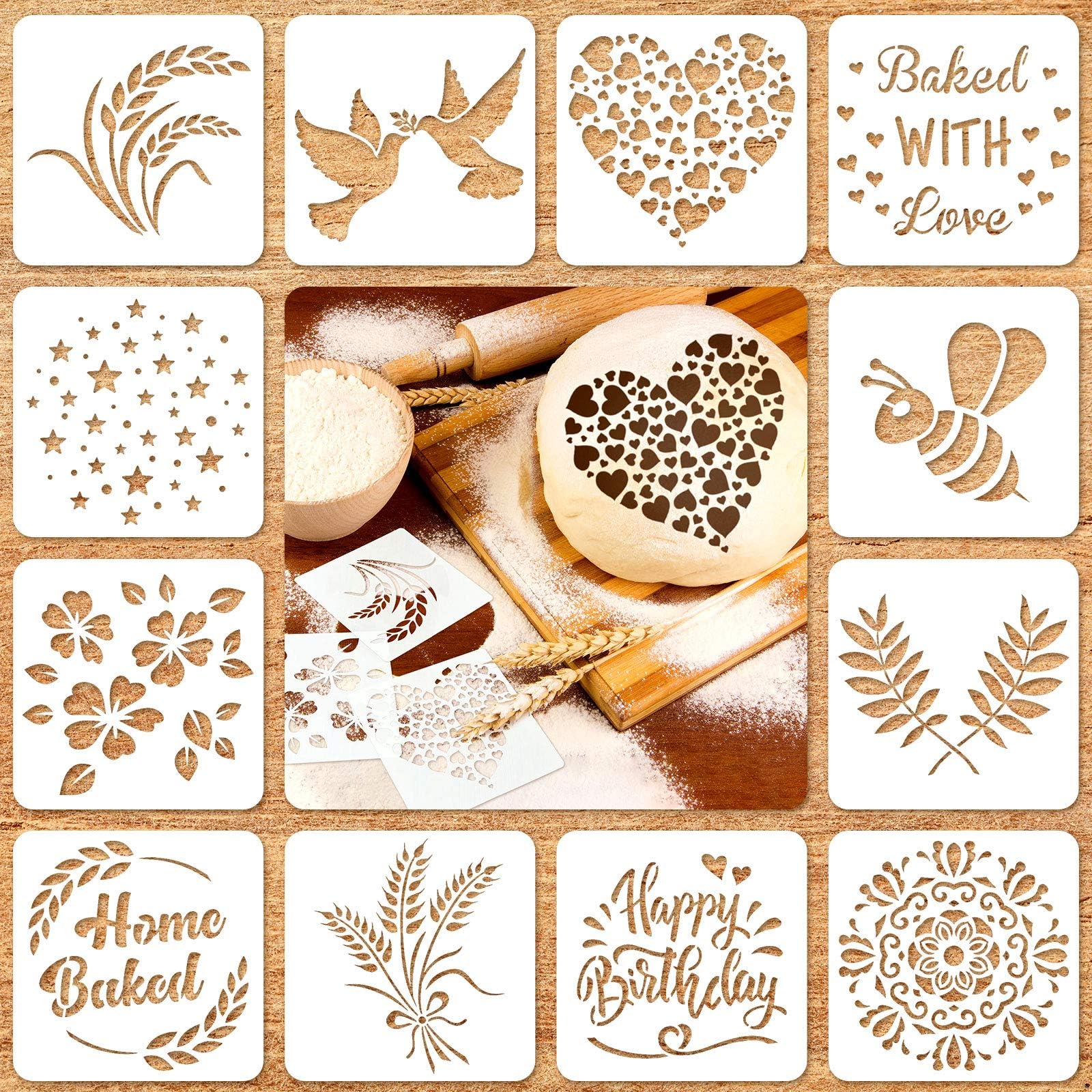 Amazon.com: King Arthur Baking Company Bread Stencils, for Decorative ...
