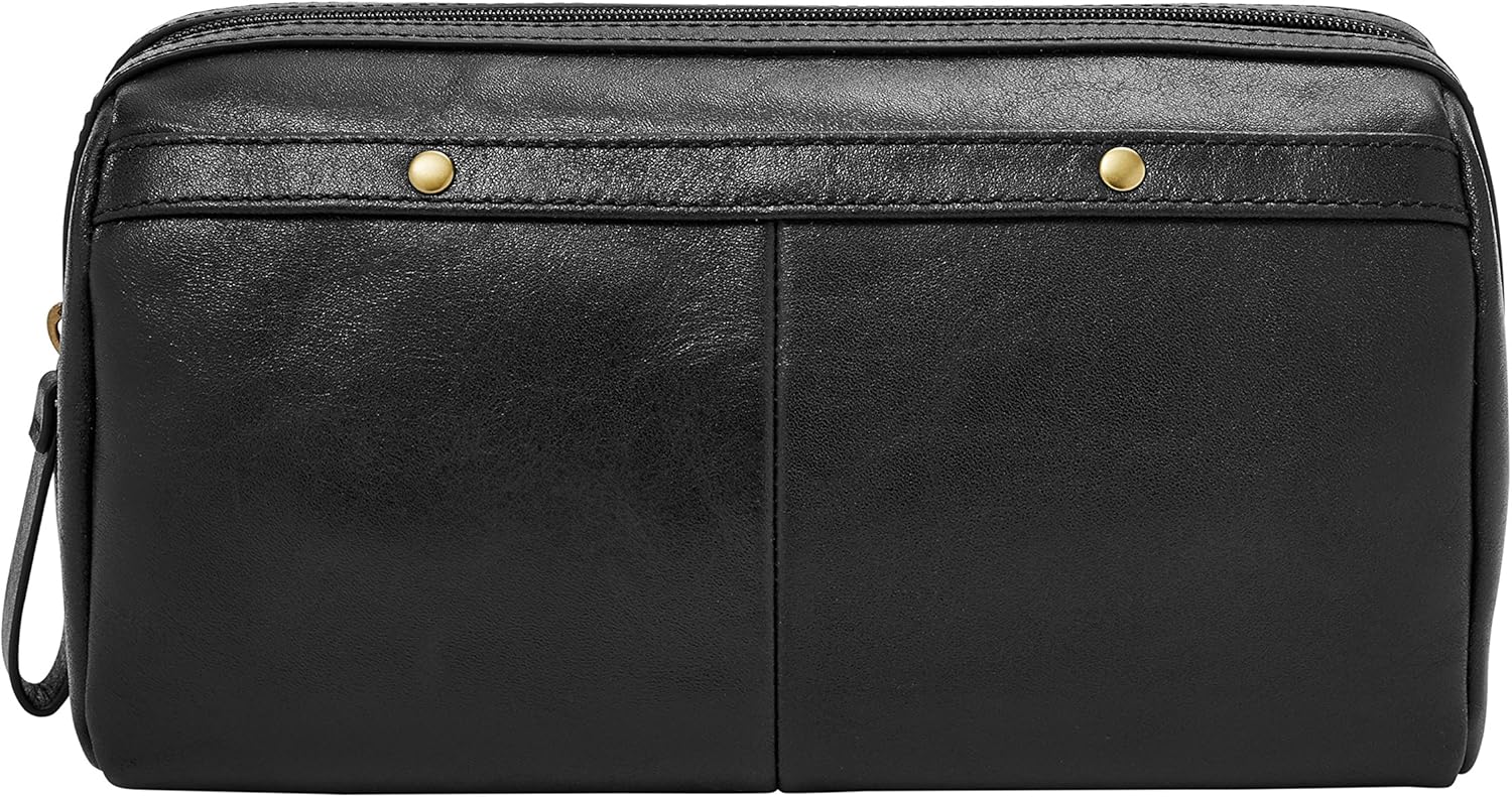 Fossil Men's Soft Frame Dopp Kit, Black, 10" L x 5" W x 5" H at Amazon ...