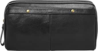 Fossil Men's Soft Frame Dopp Kit, Black, 10" L x 5" W x 5" H at Amazon ...