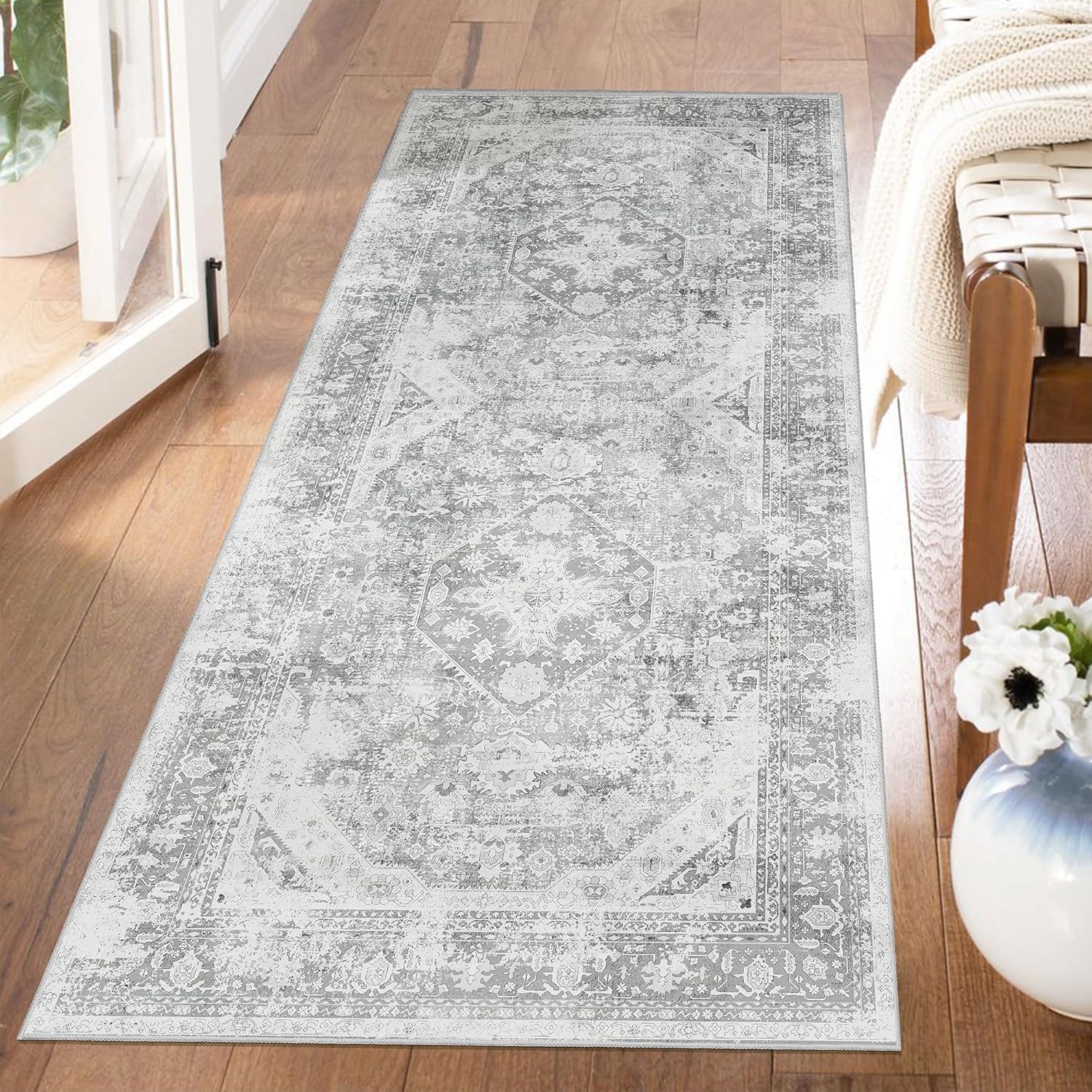 Amazon.com: MUJOO Boho Runner Rugs for Bedroom Hallways Washable Runner ...