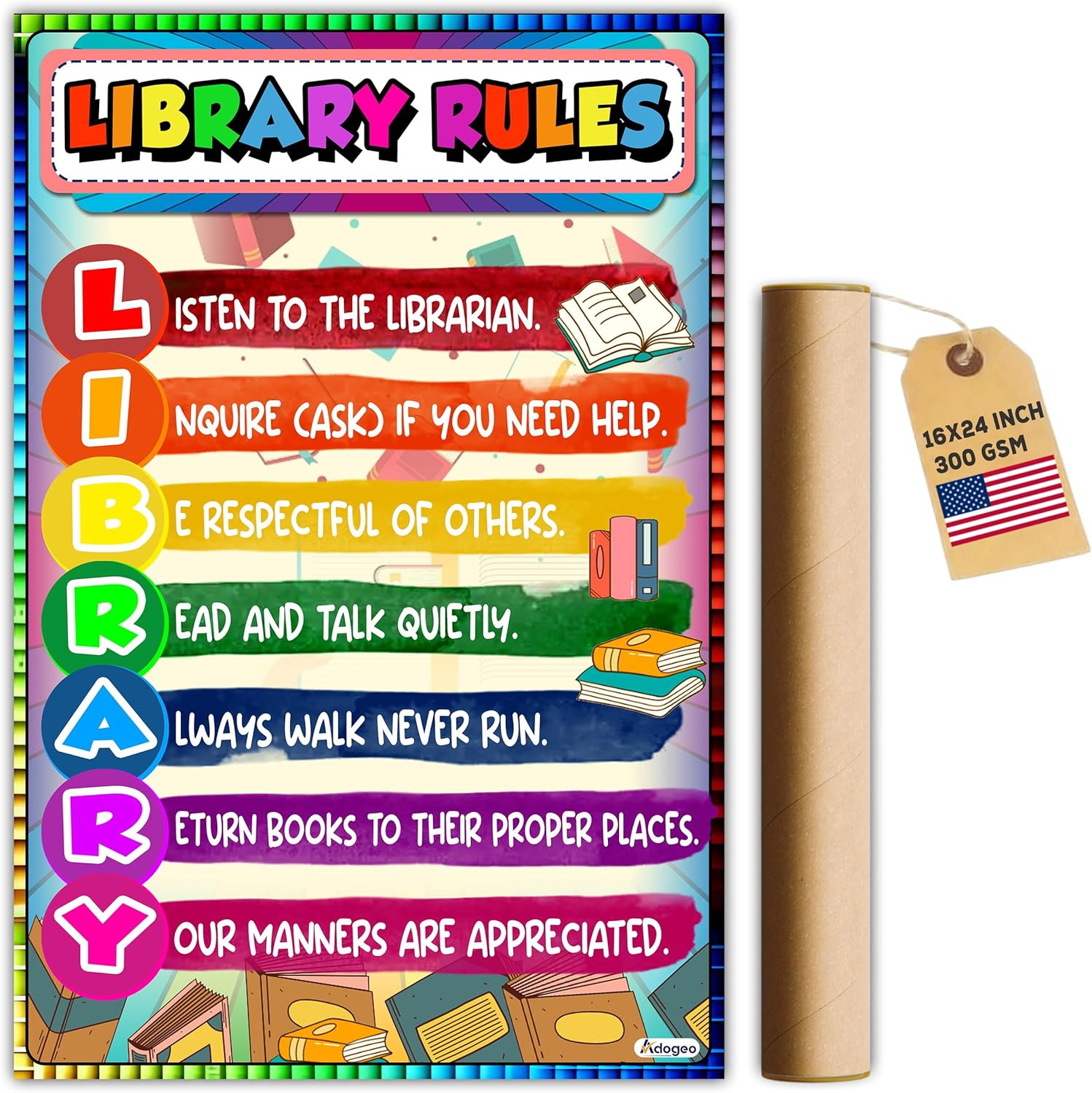 Library Rules Poster - Colorful Educational Posters Philippines | Ubuy