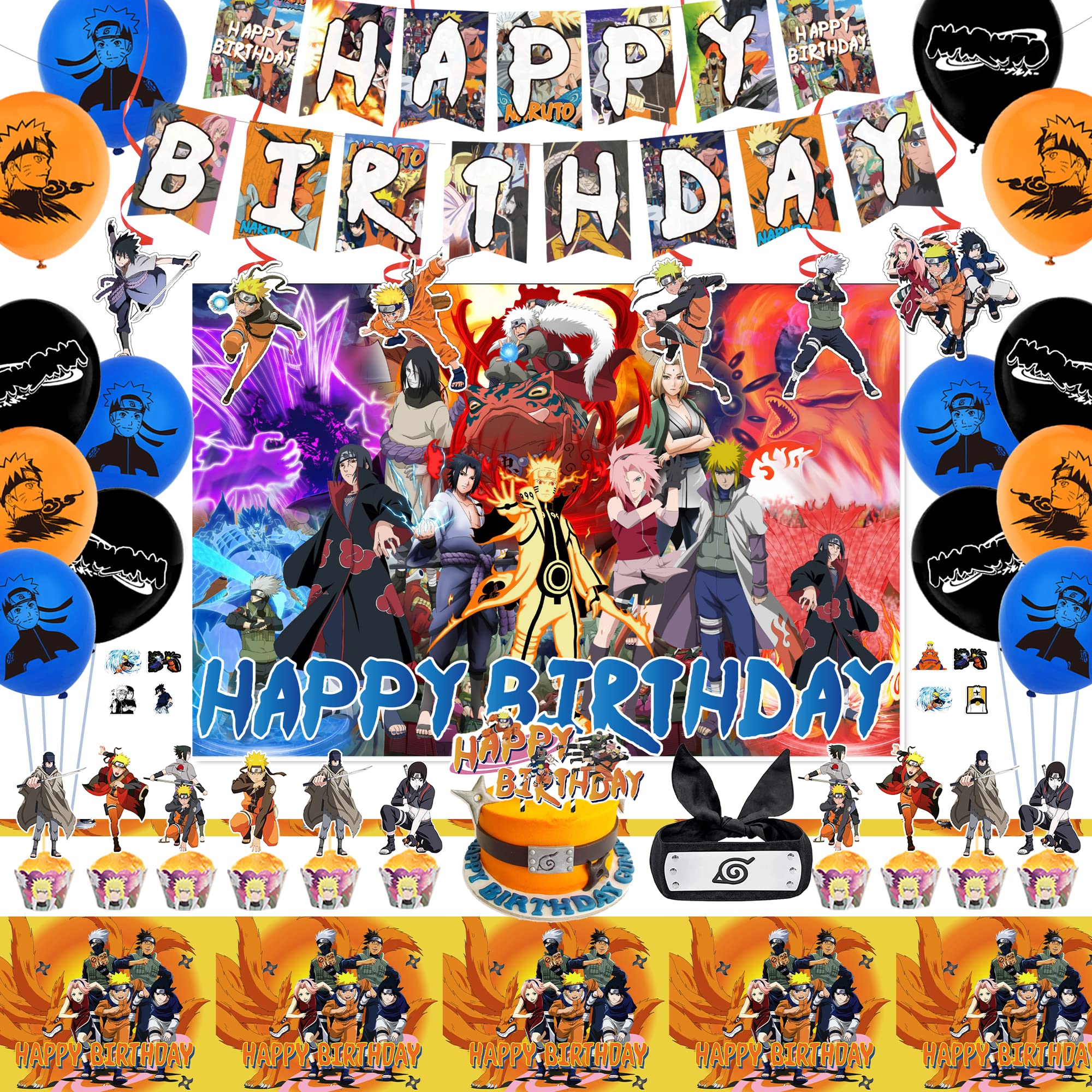 Anime Birthday Decorations Party Supplies Include Backdrop Balloons ...