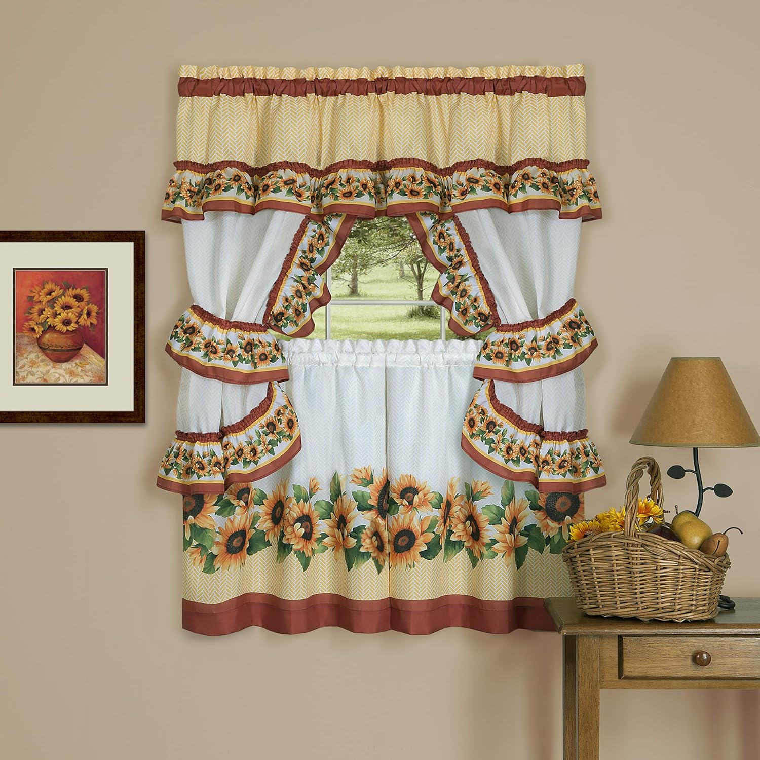 Amazon.com: Woven Trends 5-Pieces Window Kitchen Curtain Set, 57"W x 36 ...