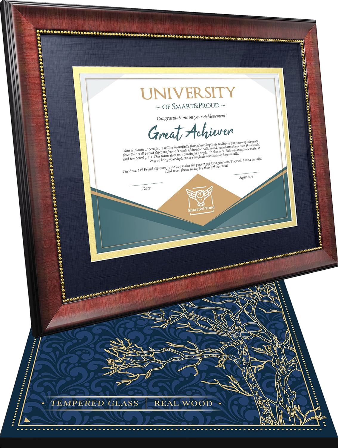Wooden Diploma, Certificate, Degree Frame,8.5x11 with mat and 11x14 w/o ...