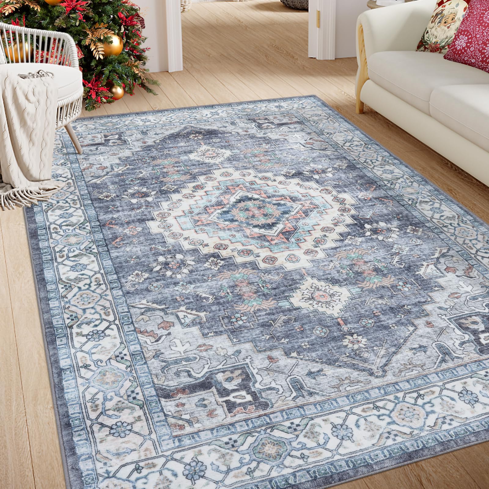 Amazon.com: Smiry Area Rugs for Living Room Bedroom, Machine Washable ...
