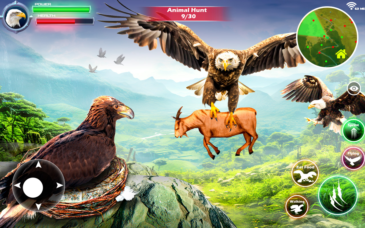 Real Eagle Simulator Bird Sim - Hunt & survive in bird simulator game ...