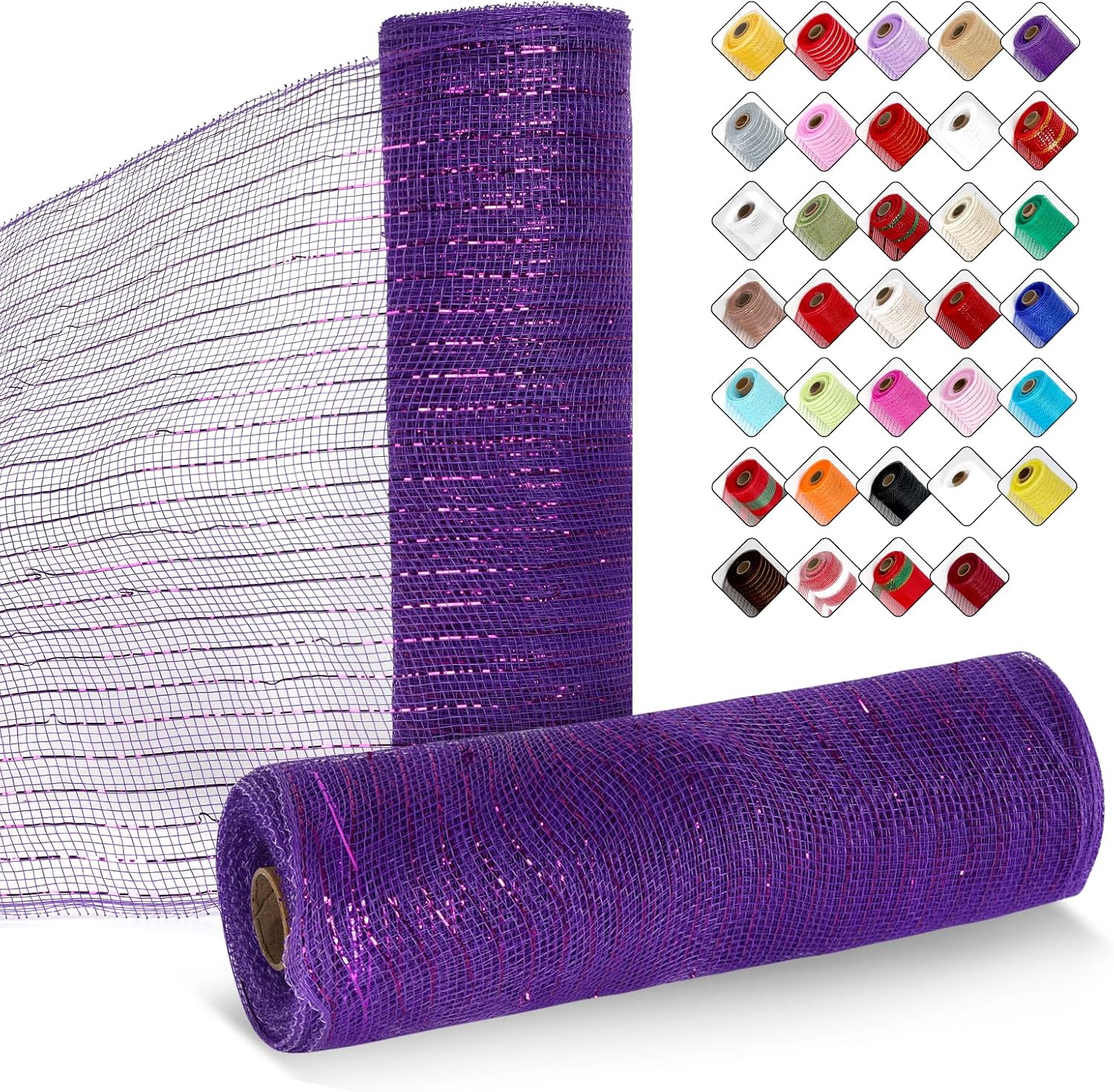 Amazon.com: ICOSHOW 2 Rolls Mesh Ribbon for Wreaths 10 Inch x 30 Foot ...