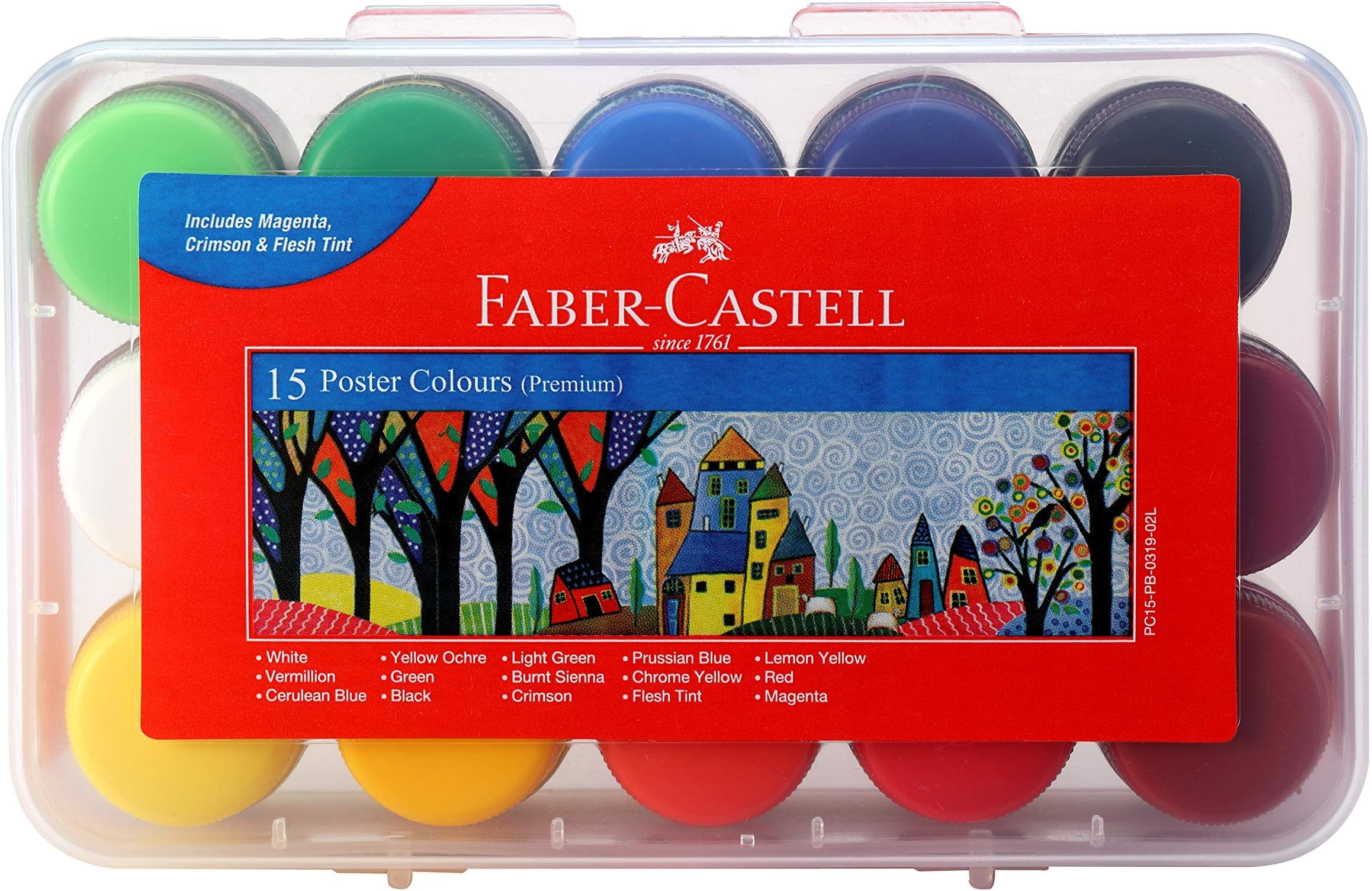 Faber-Castell Poster Color Plastic Box - Pack of 15 (Assorted) : Amazon ...