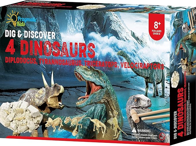 Amazon.com: 4in1 Jumbo Dino Digging Kit! Educational Dinosaur Digging ...