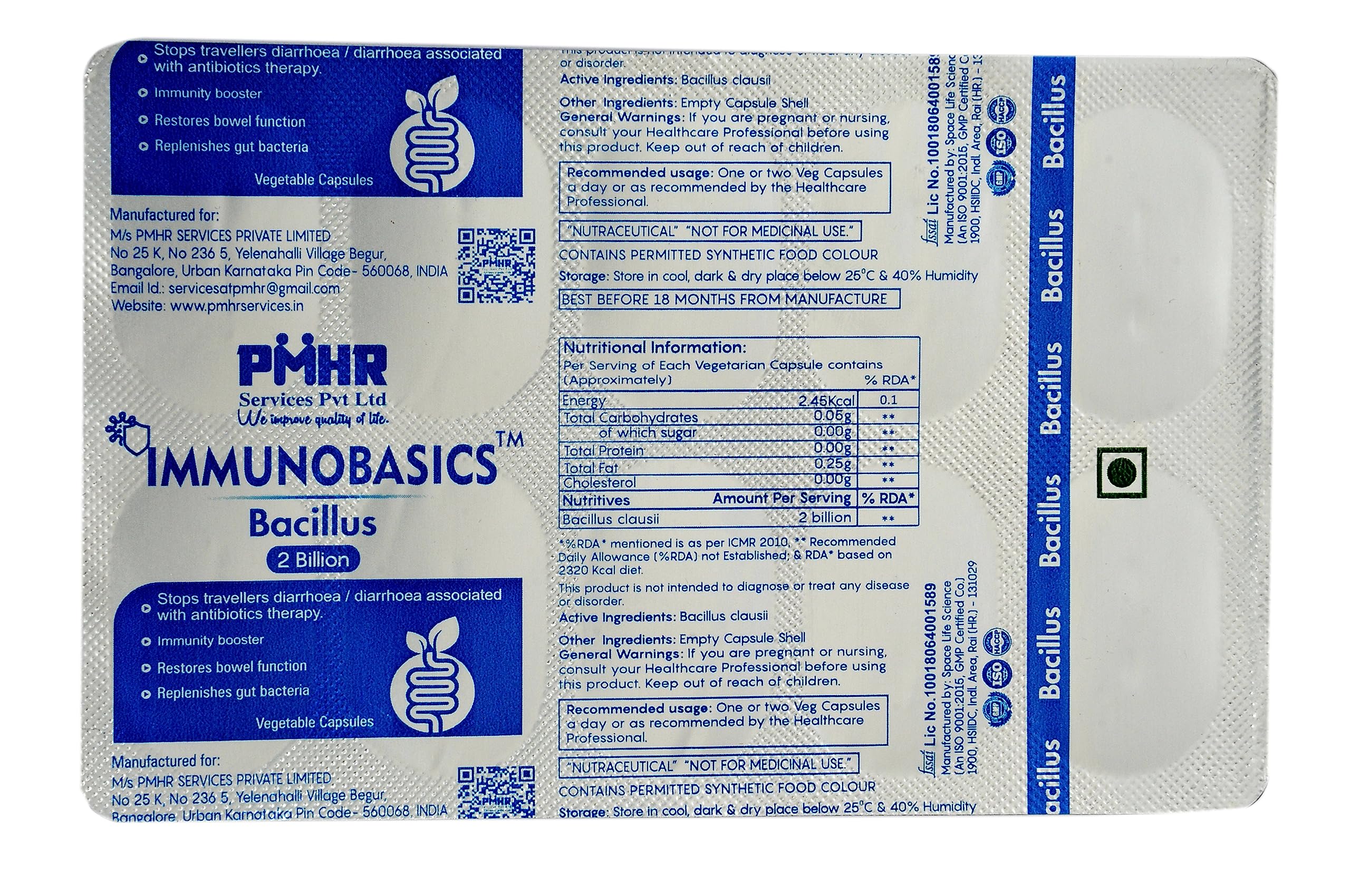 Bacillus clausii 2 billion cfu Capsules For Men And Women : Amazon.in ...