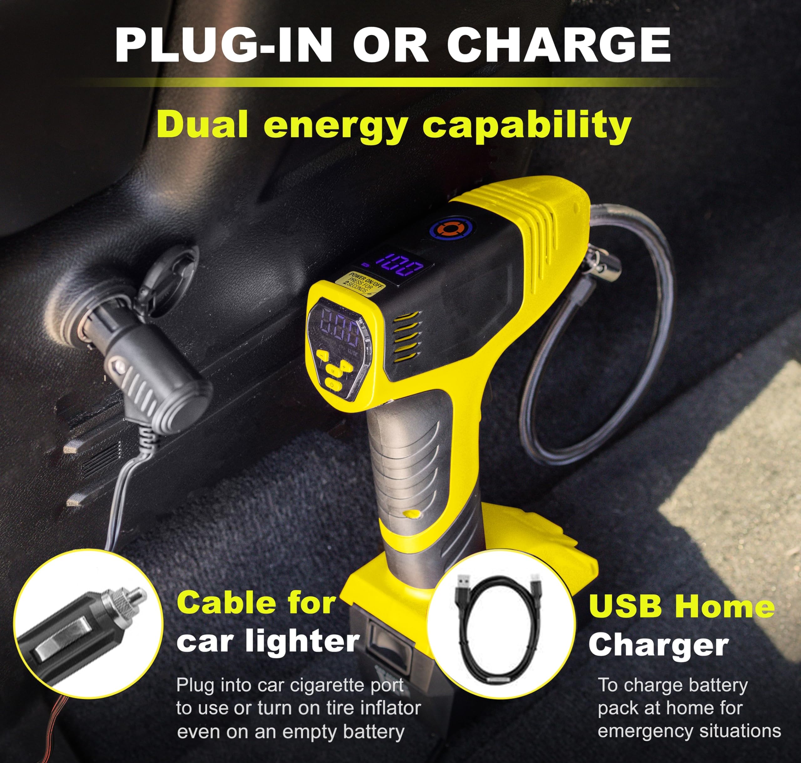 Snapklik.com : Bullseye Pro Digital Auto Air Pump For Car Tires 150 PSI ...