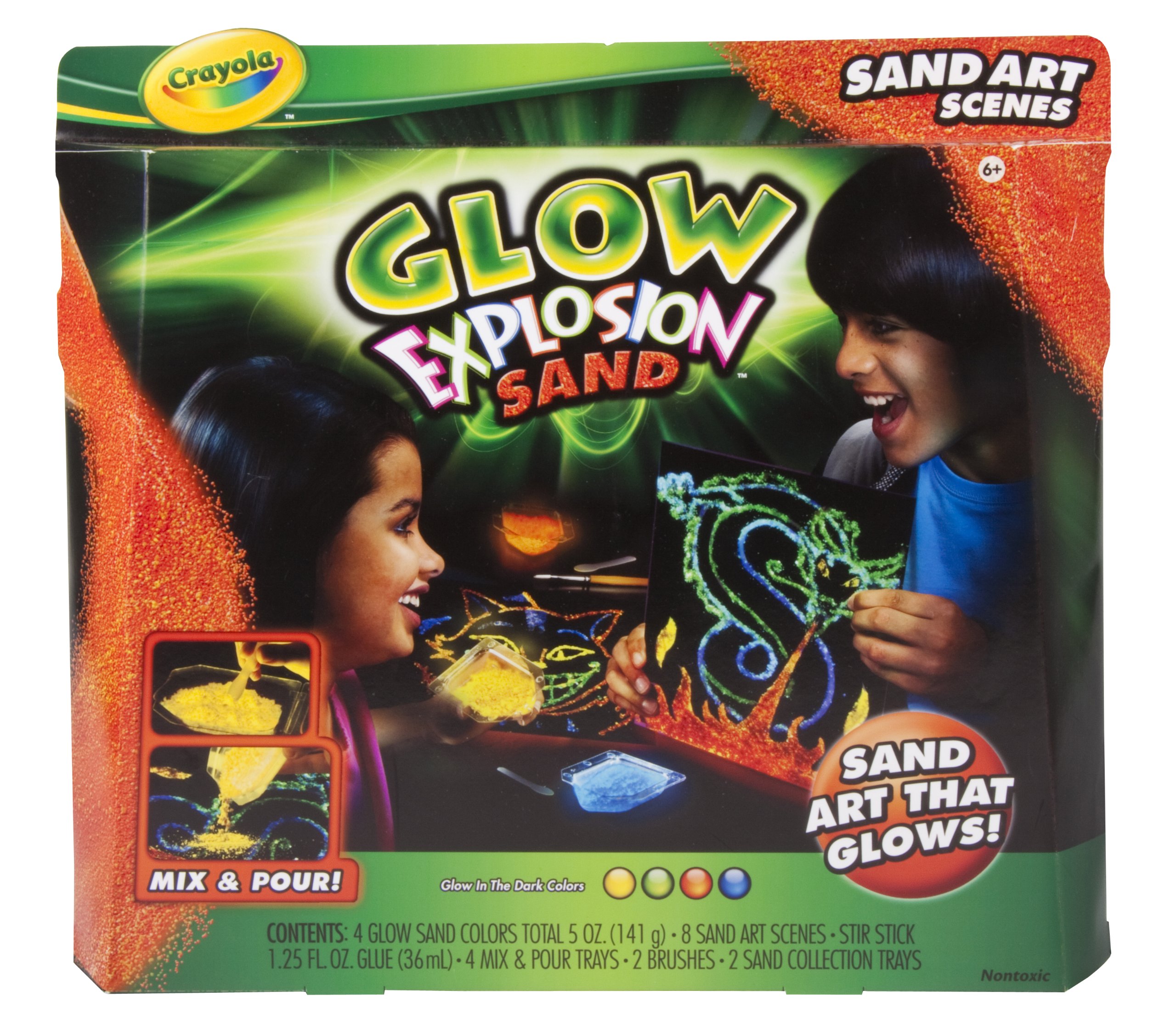 Amazon.com: Crayola Glow Explosion Sand Art Scenes : Toys & Games