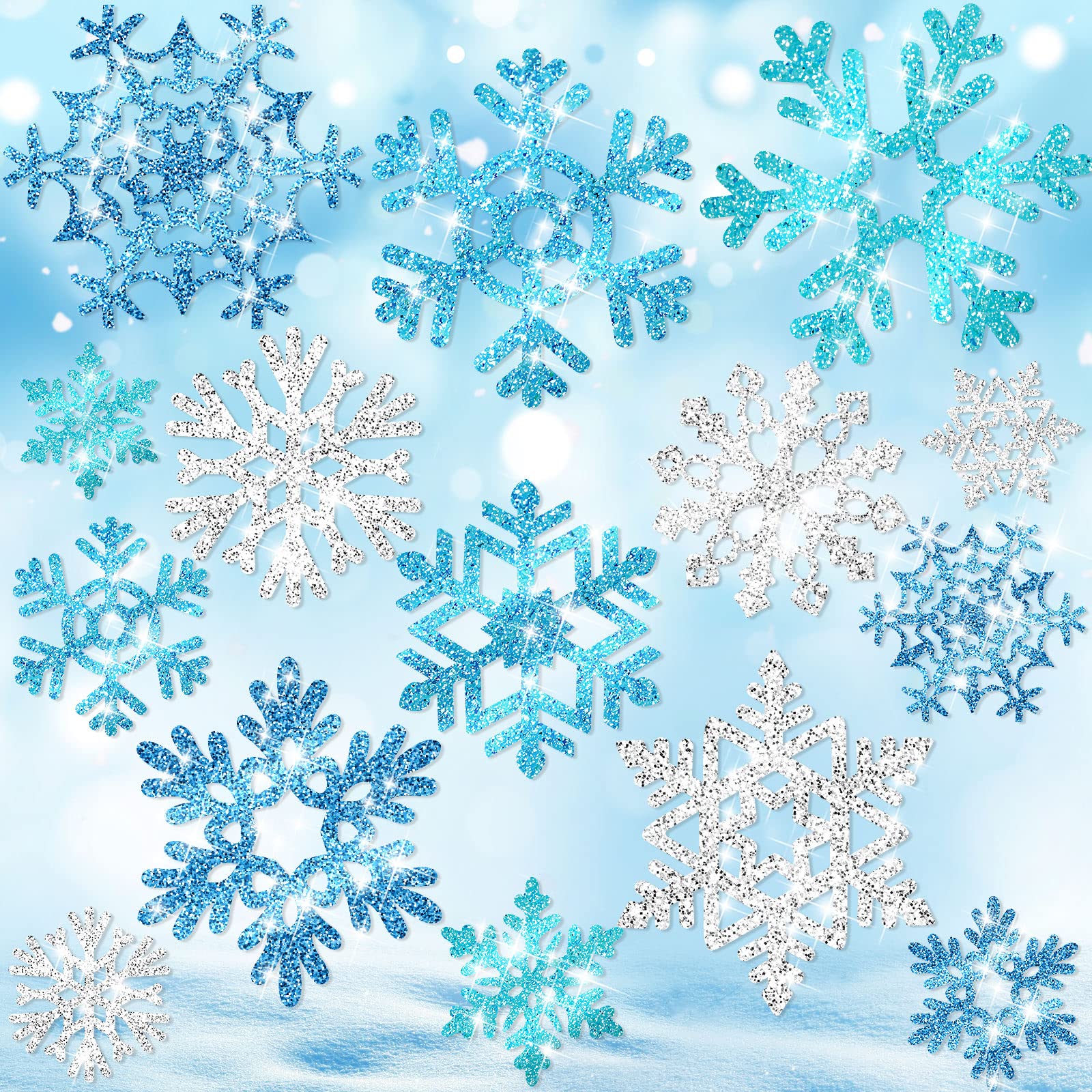 Amazon.com : 90 Pcs Snowflake Cutouts Decorations, Winter Paper ...