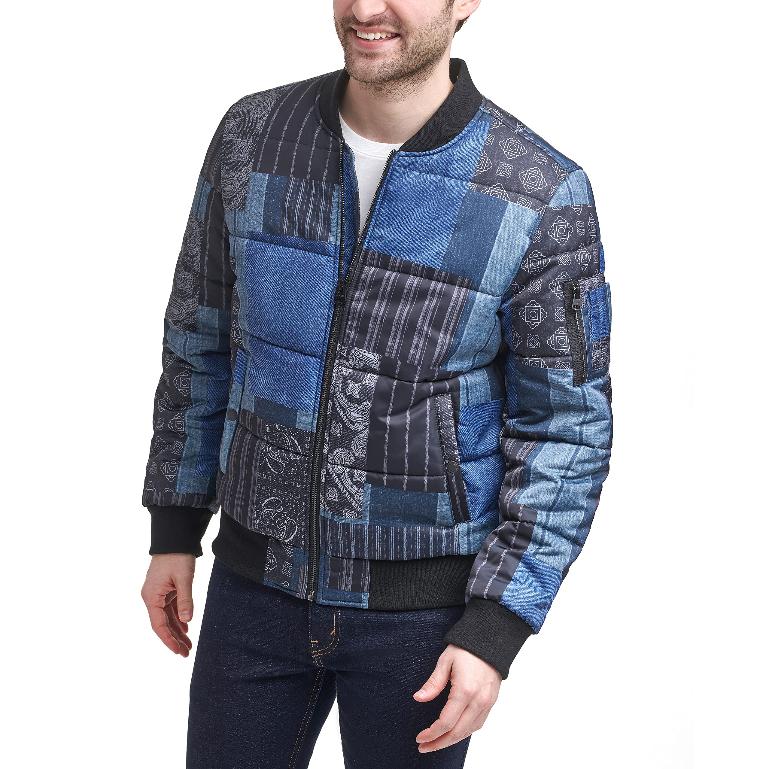 Levi's Men's Quilted Puffer Bomber Jacket Medium Denim Patchwork for sale | Phoenix, AZ | Nellis ...
