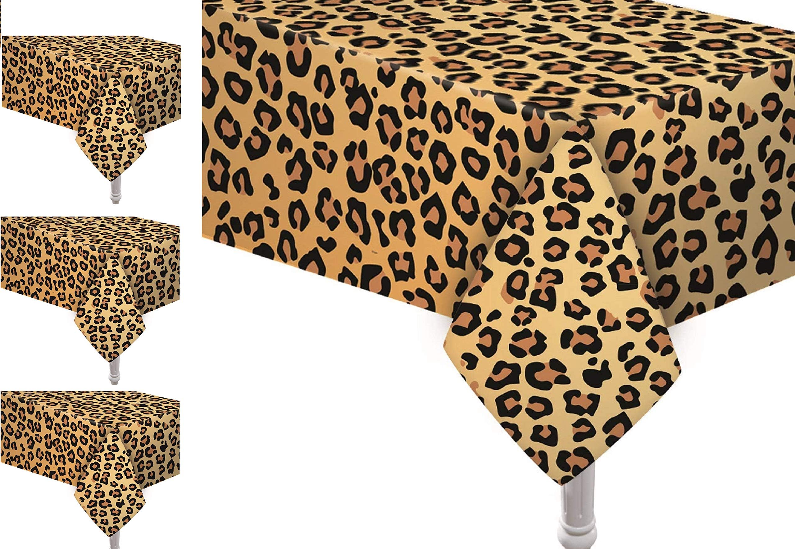 Amazon.com: 4 Pack Animal Safari Theme Zoo Print Table Cover Animal ...