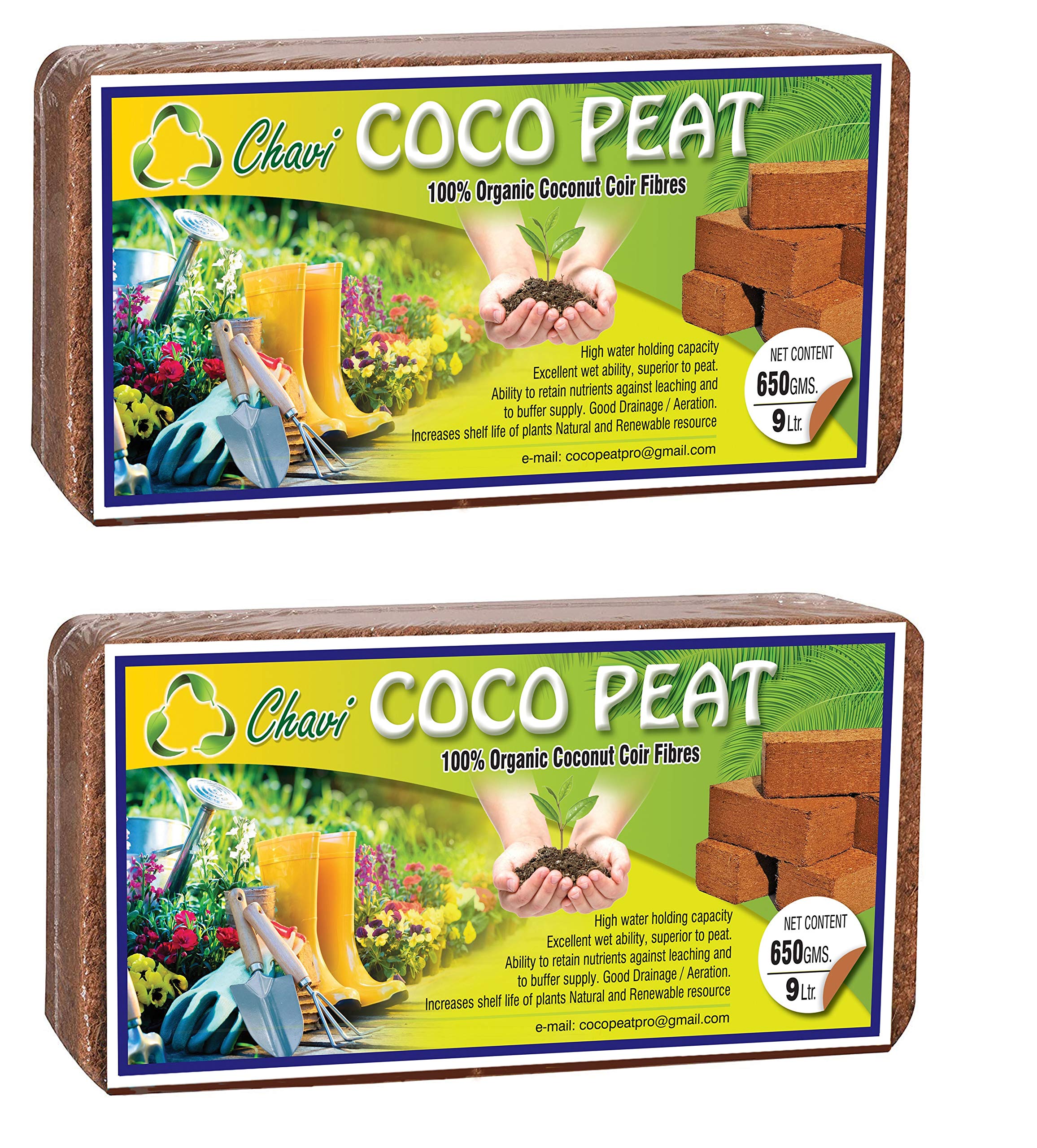 Chavi Coco Peat 2 X 650 Grams 9l Washed Coco | Desertcart EGYPT