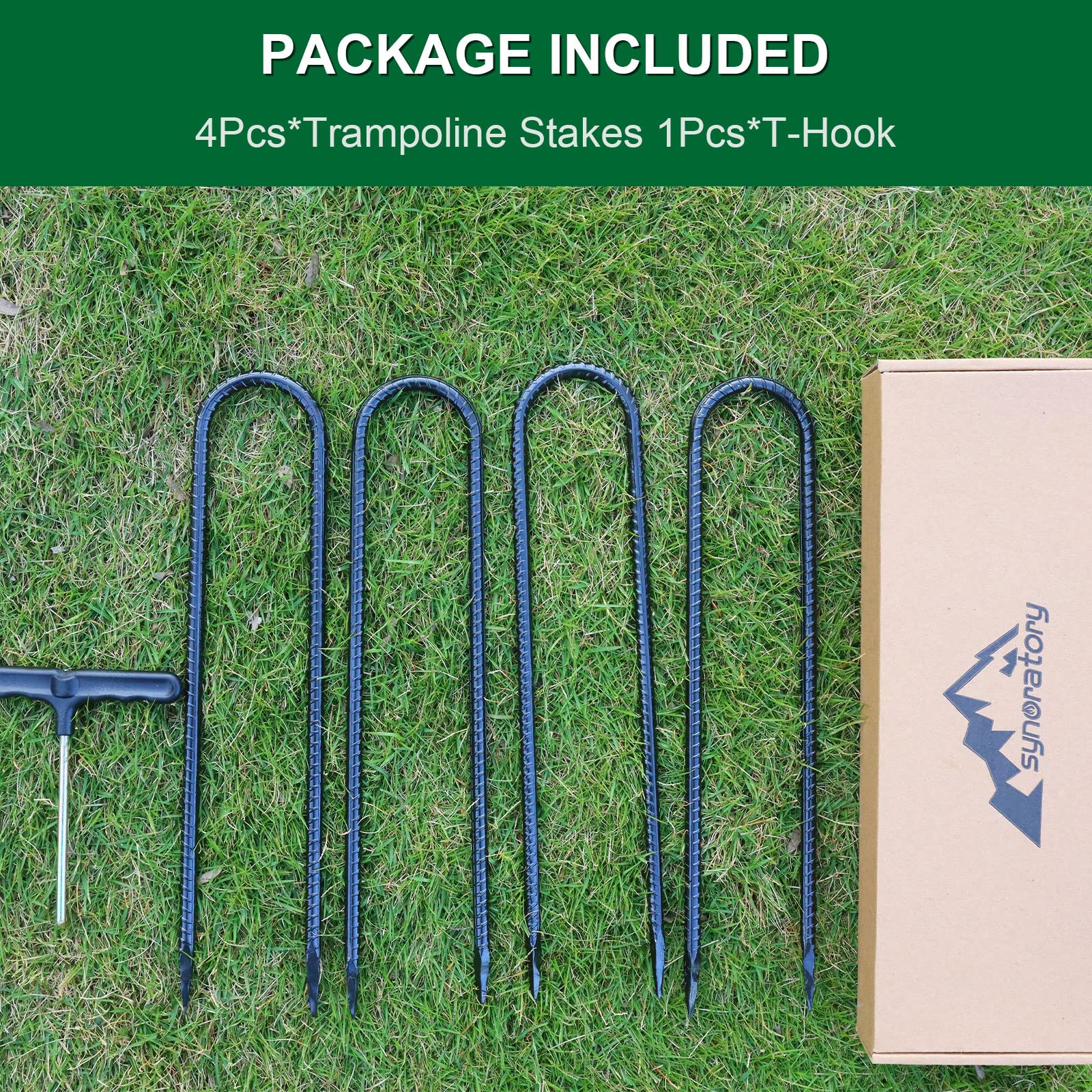 Snapklik.com : Trampoline Stakes Anchors High Wind Heavy Duty 12inch U ...