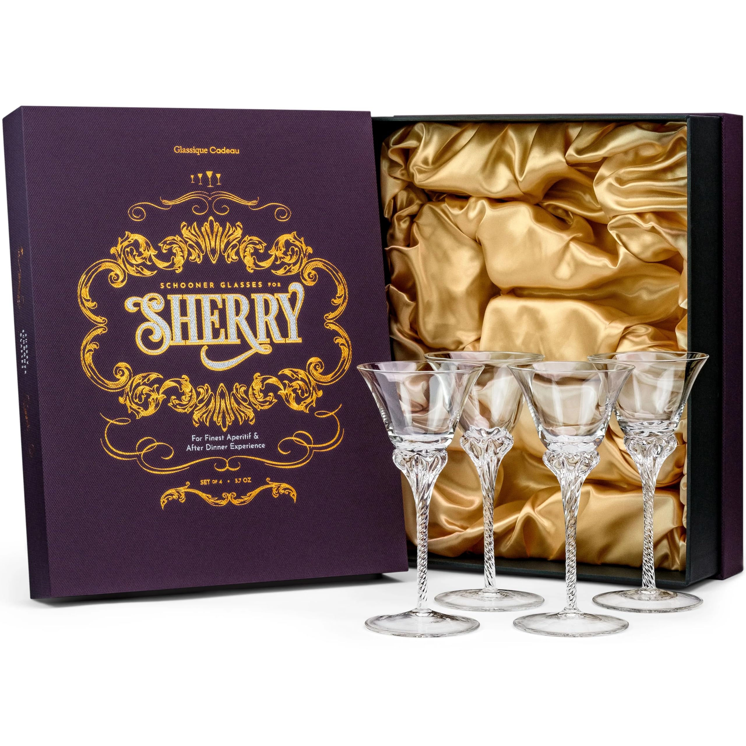 Crystal Sherry, Sweet Port and Dessert Wine Glasses | Set of 4 | 110 ml ...