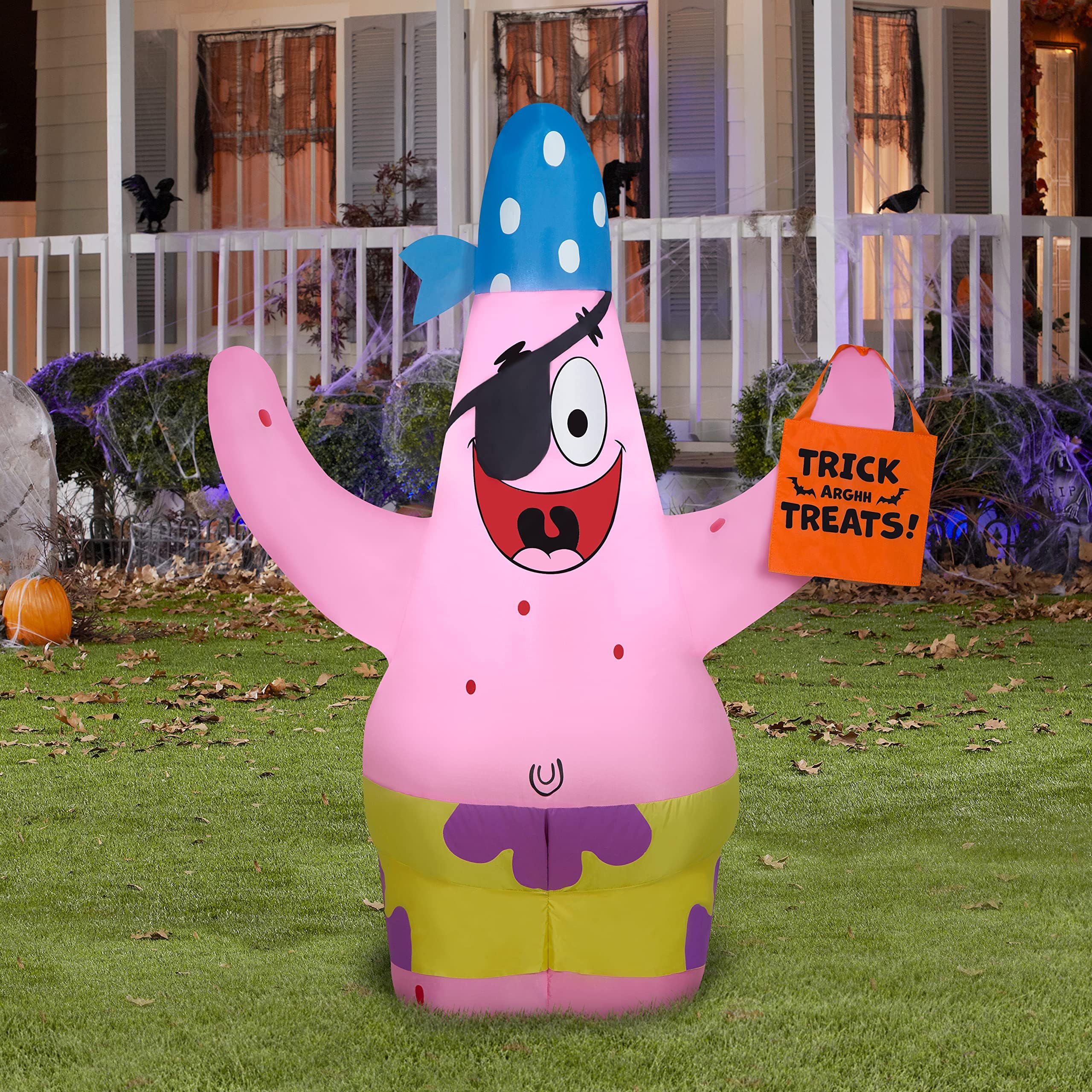 Amazon.com: Gemmy Vampire Spongebob On Pumpkin Halloween Inflatable. 4 ...