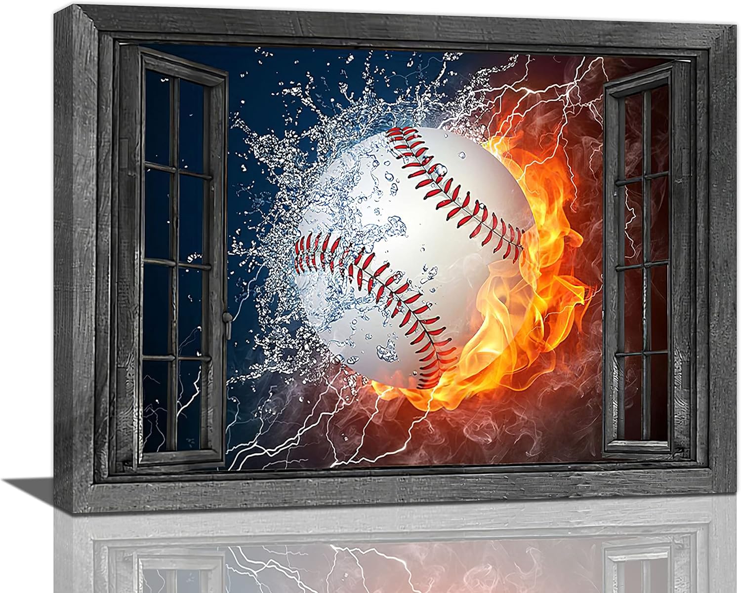 Amazon.com: Baseball Wall Art Sport Positive Wall Decor Window Baseball ...