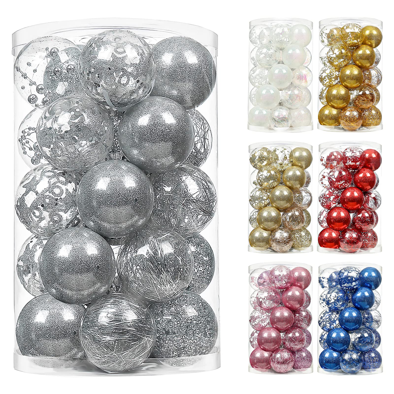 6cm/2.36 inch Christmas Ball Ornaments Shatterproof Clear Plastic ...