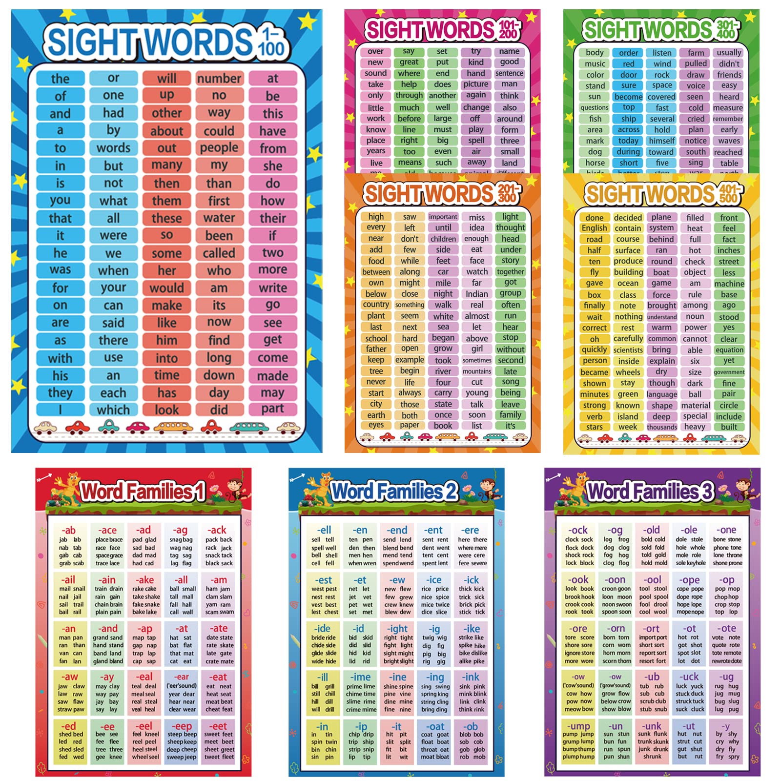 Buy 8 Pieces Educational s Words and Word Families s Decoration Word ...