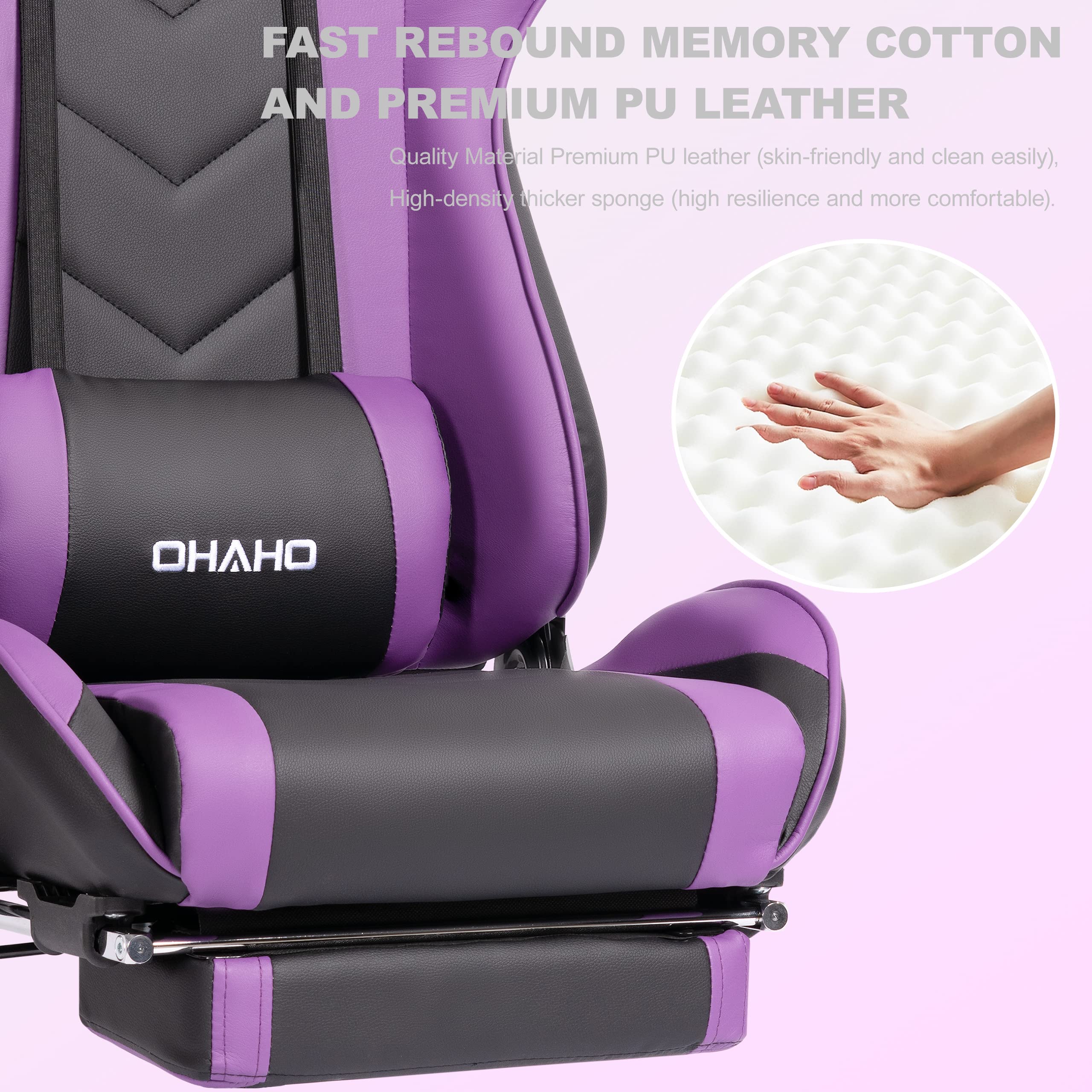 Snapklik.com : OHAHO Gaming Chair Racing Style Office Chair Adjustable ...