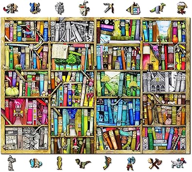 Amazon.com: WOODEN.CITY Wooden Puzzle - Bookshelves | 1000 Pieces with ...