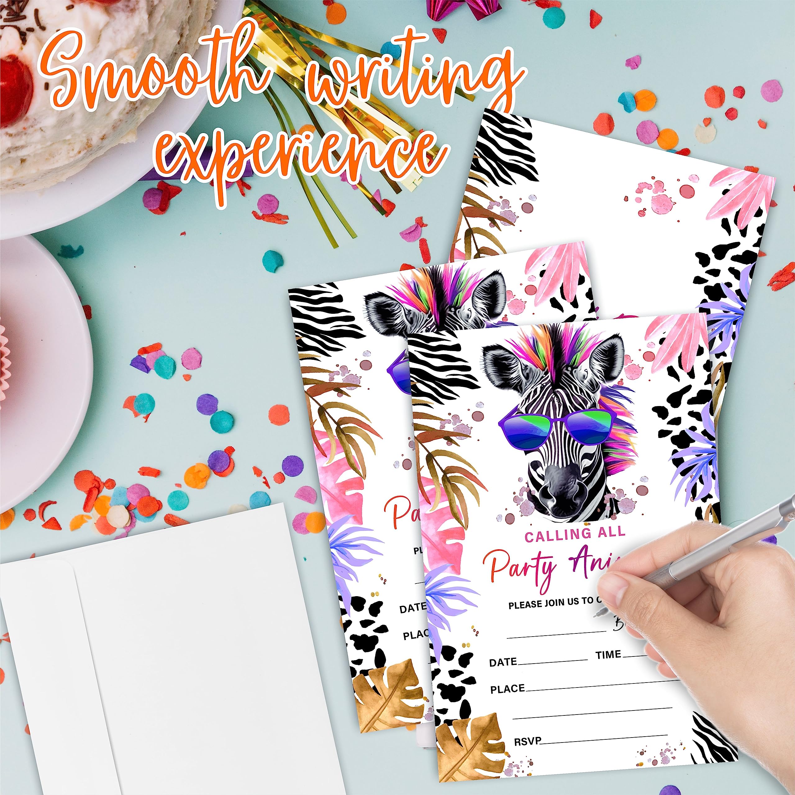 Zebra Print Birthday Party Invitations