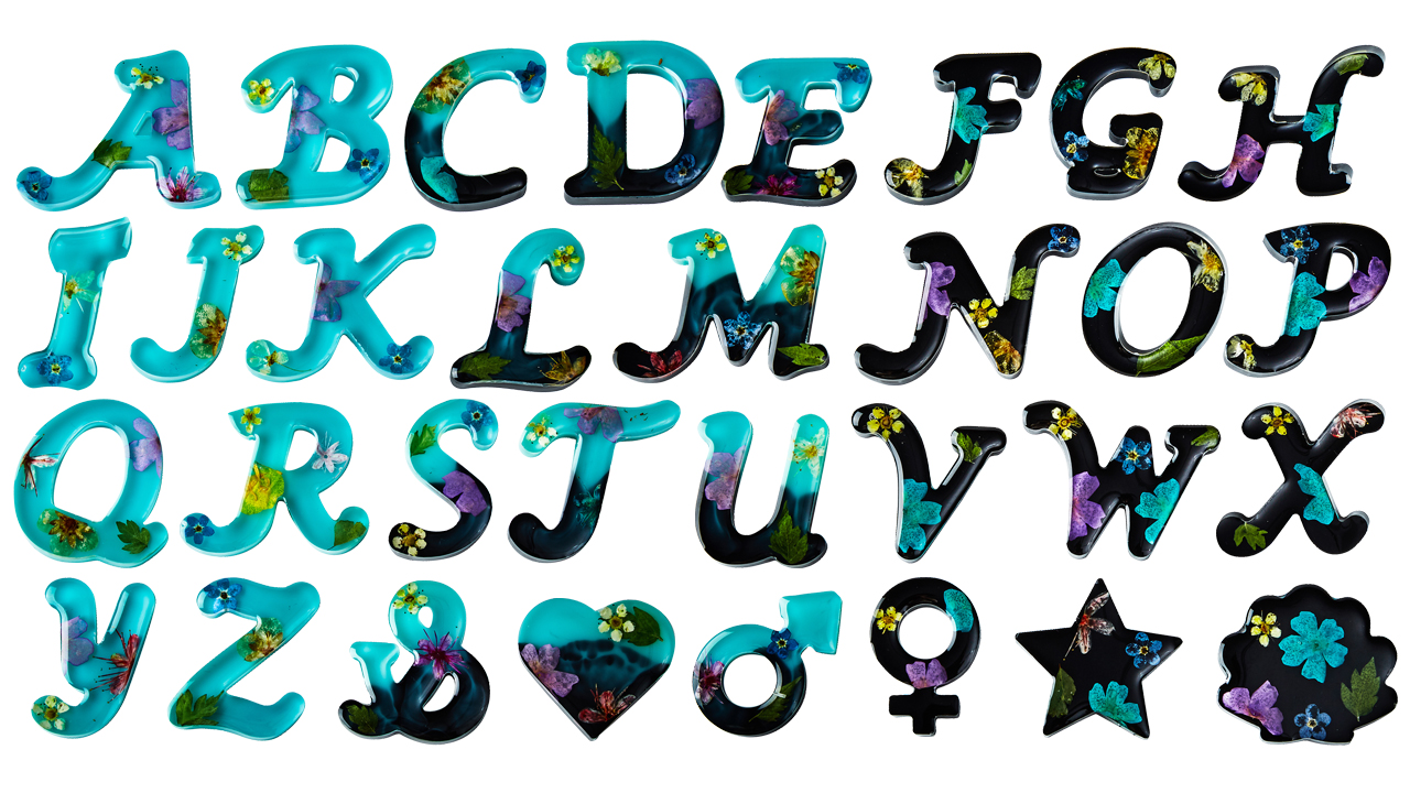 Watch 164Pcs Alphabet Keychain Resin Molds Kit on Amazon Live