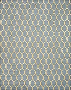 Amazon.com: EORC Hand Tufted Wool Chain-Link Rug, 7'9 x 9'9, Blue ...